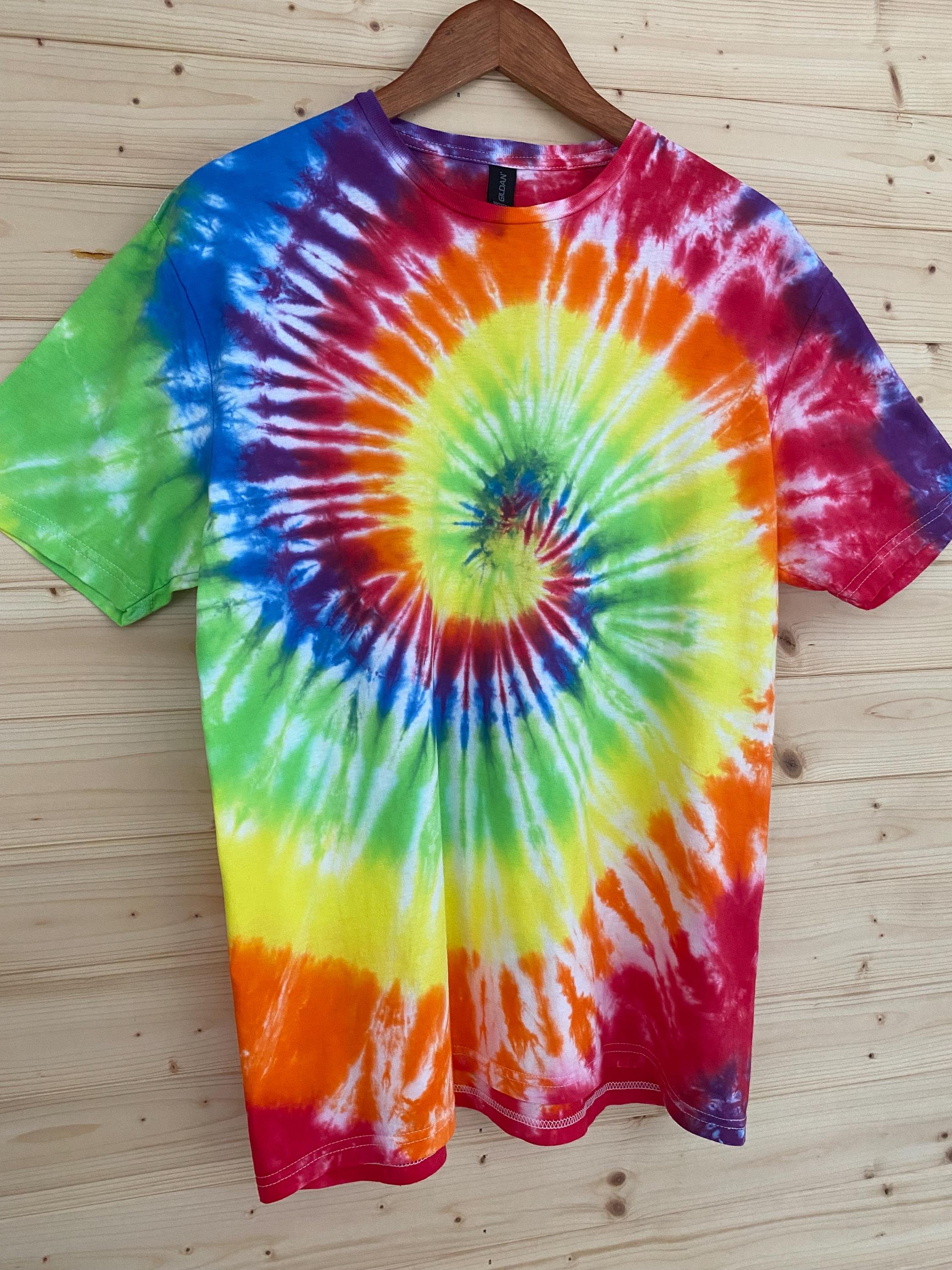 Rainbow Pinwheel Tie Dye Shirt - Vibrant Spiral Unisex T-shirt ...