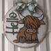 Hello Highland Cow Door Sign - Etsy