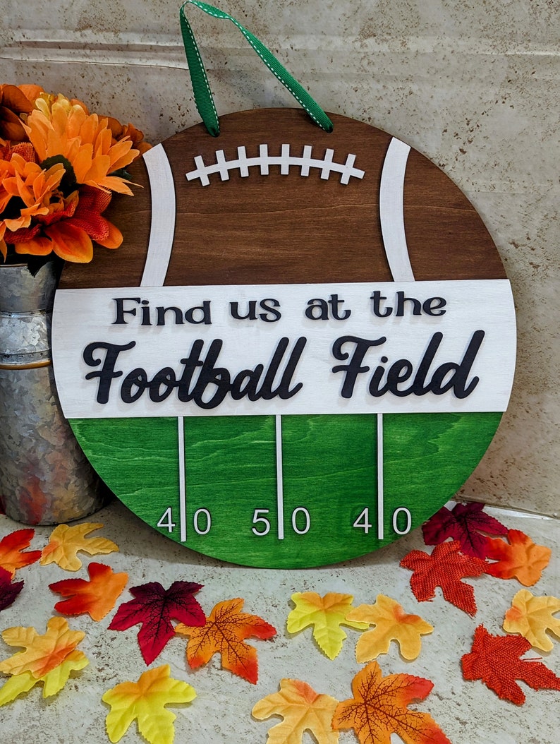 Personalized Door Hanger for Football Lovers - Find Us on the Field! - Etsy