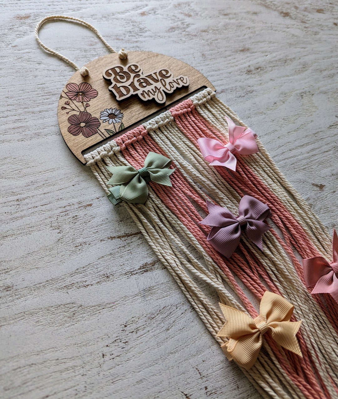 Macrame Hair Bow Holder Hair Bow Organizer Hair Clip Holder Hair Bow ...