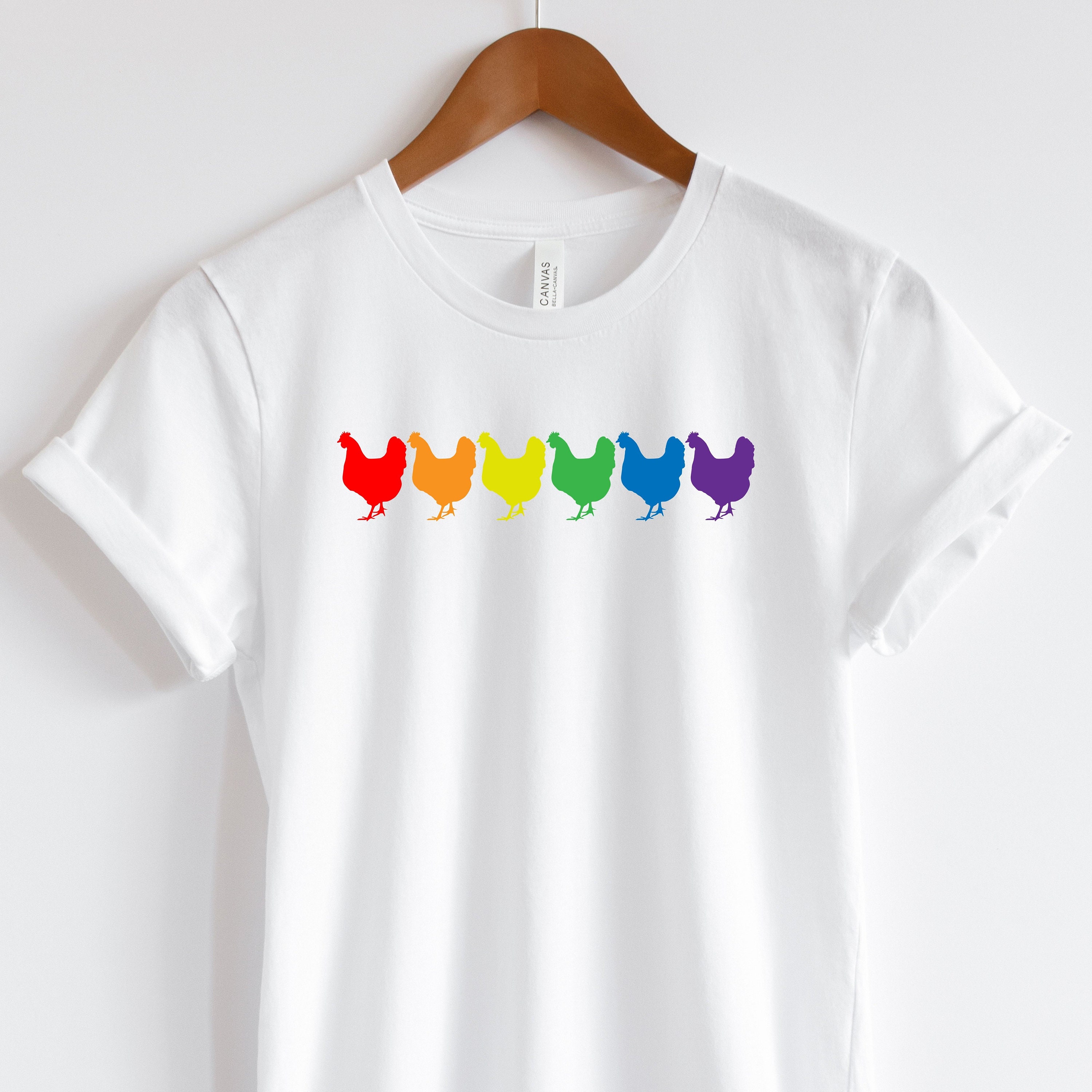 Pride Chicken Shirt, LGBTQ Farm Animal Shirt, Rainbow Chicken Shirt ...