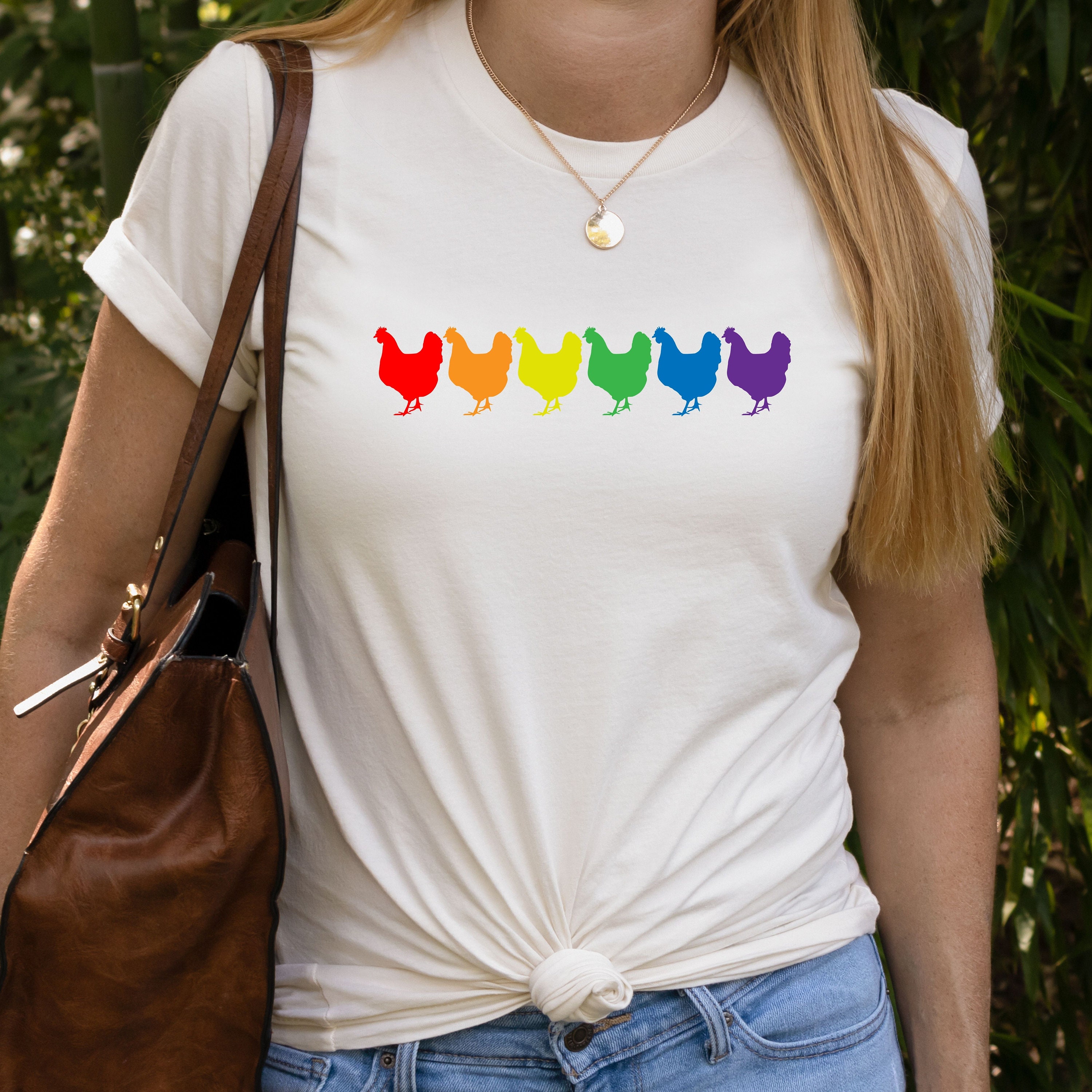 Pride Chicken Shirt, LGBTQ Farm Animal Shirt, Rainbow Chicken Shirt ...