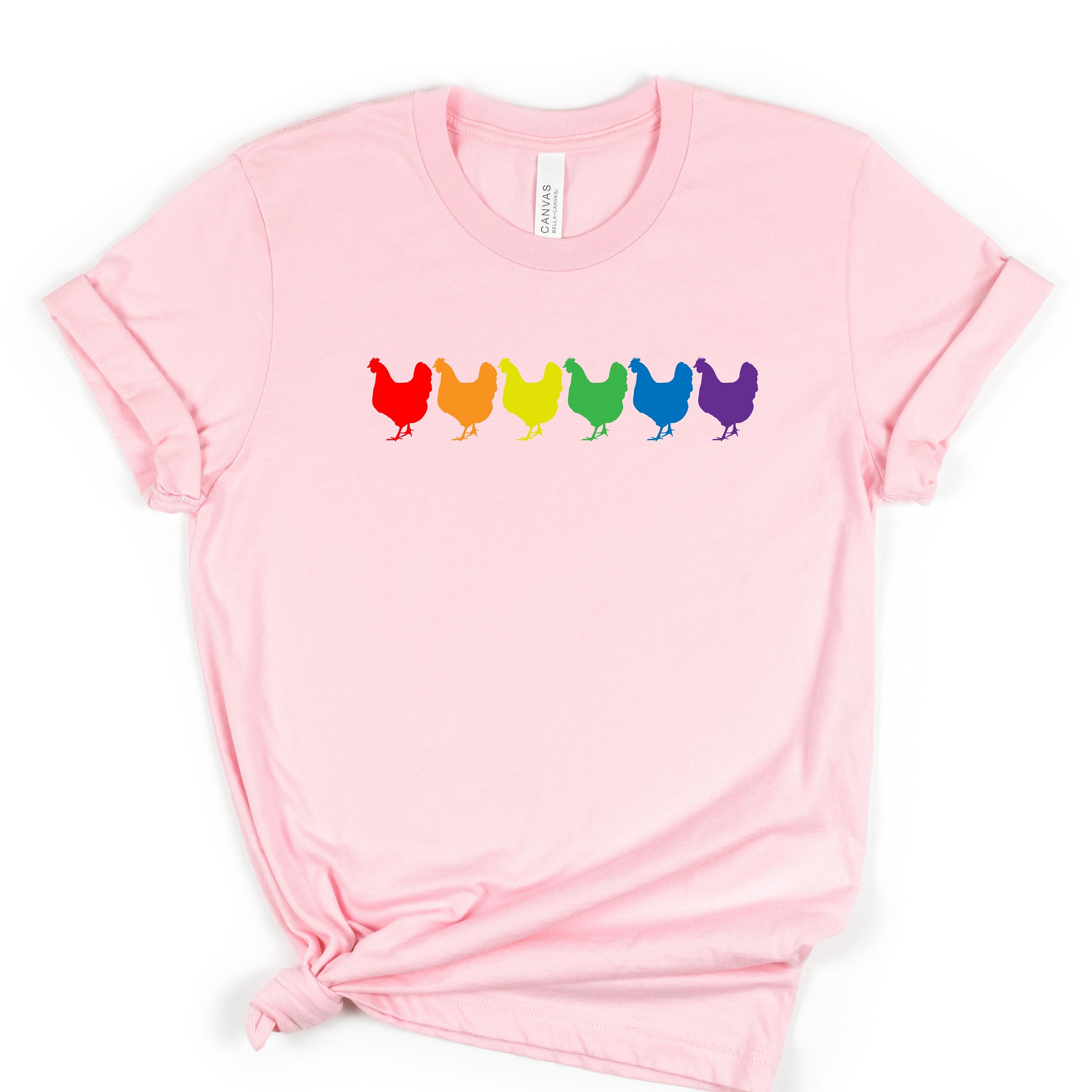 Pride Chicken Shirt, LGBTQ Farm Animal Shirt, Rainbow Chicken Shirt ...