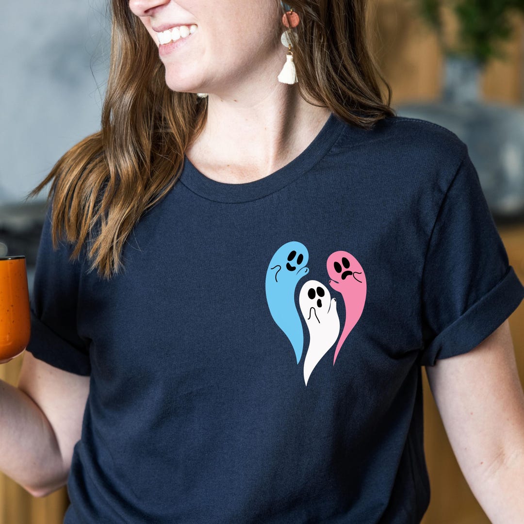 Trans Ghost Shirt, Transgender Pride Shirt, Subtle Trans Flag Tshirt ...