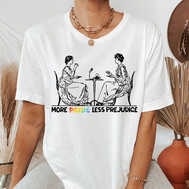 More Pride Less Prejudice LGBTQ Shirt, Jane Austen Pride Tshirt ...