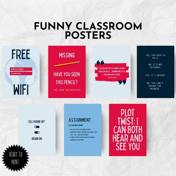 Fun Teacher Posters - Etsy