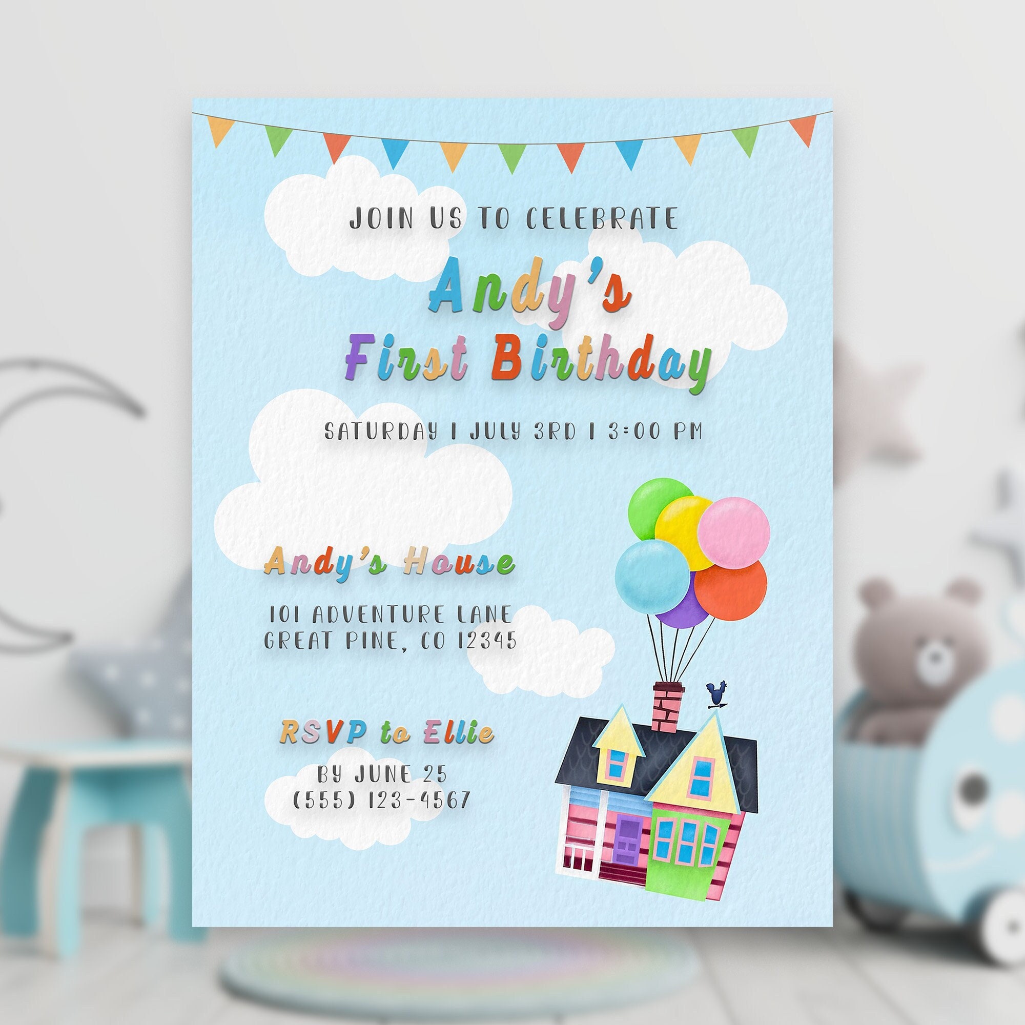 Up Themed Party Invitations
