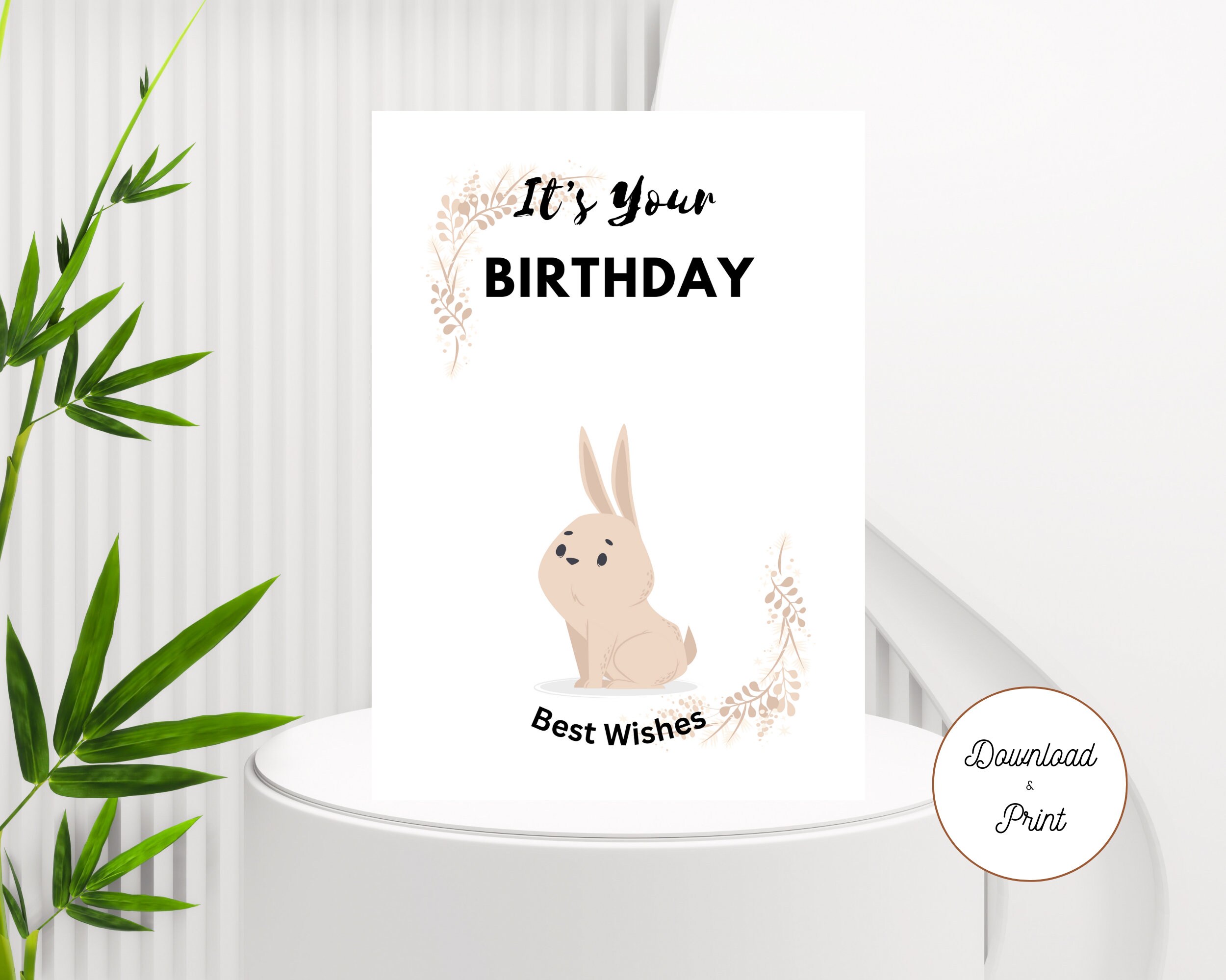 Printable Birthday Card, Cute Bunny Birthday Card, Birthday Card ...