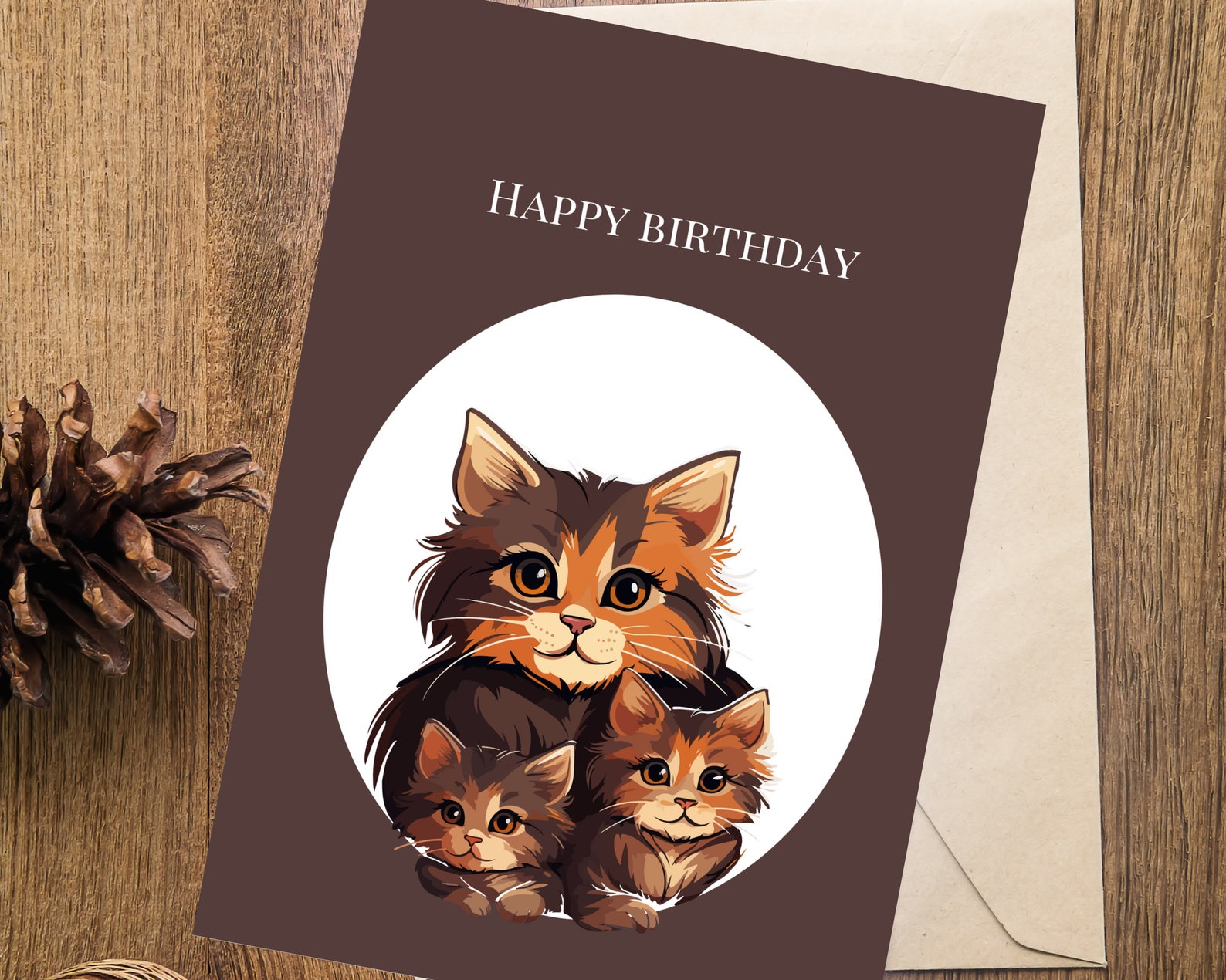 Cuteness of Cats Birthday Card, Anime Cat Birthday Card, Printable ...