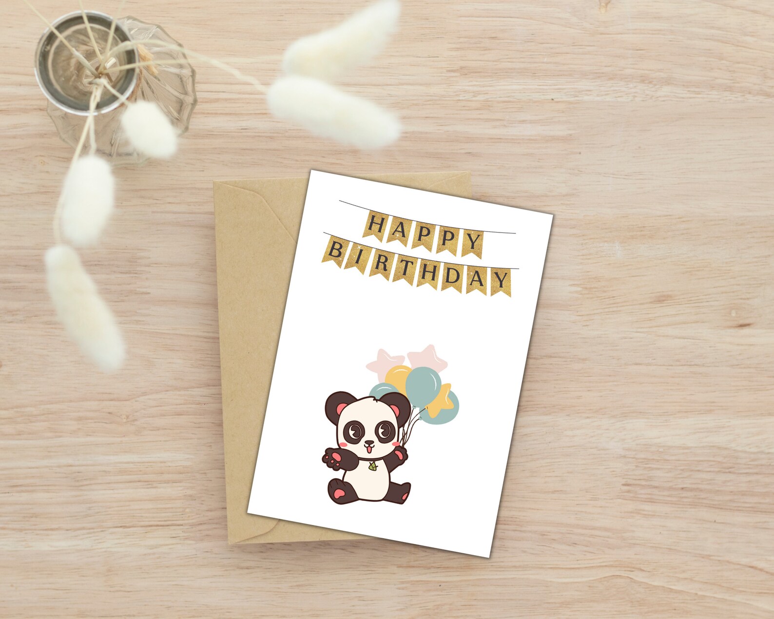 Printable Birthday Card Cute Panda Birthday Card Birthday Card Birthday ...