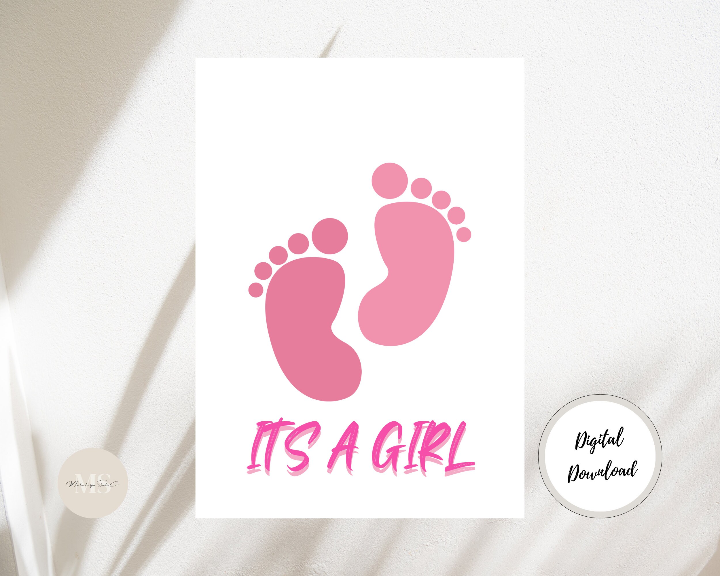 It's a Girl Cute Baby Feet Card Printable Baby Girl Card - Etsy Canada