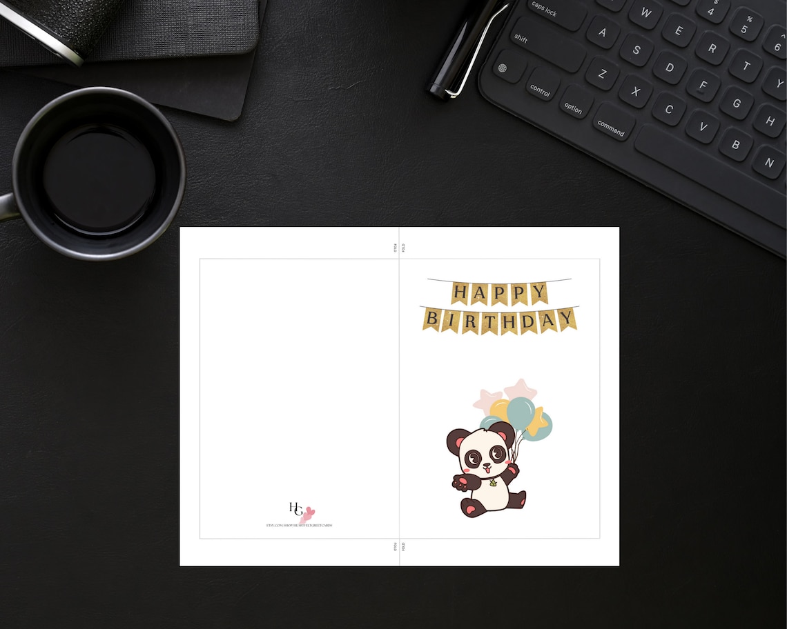 Printable Birthday Card Cute Panda Birthday Card Birthday Card Birthday ...