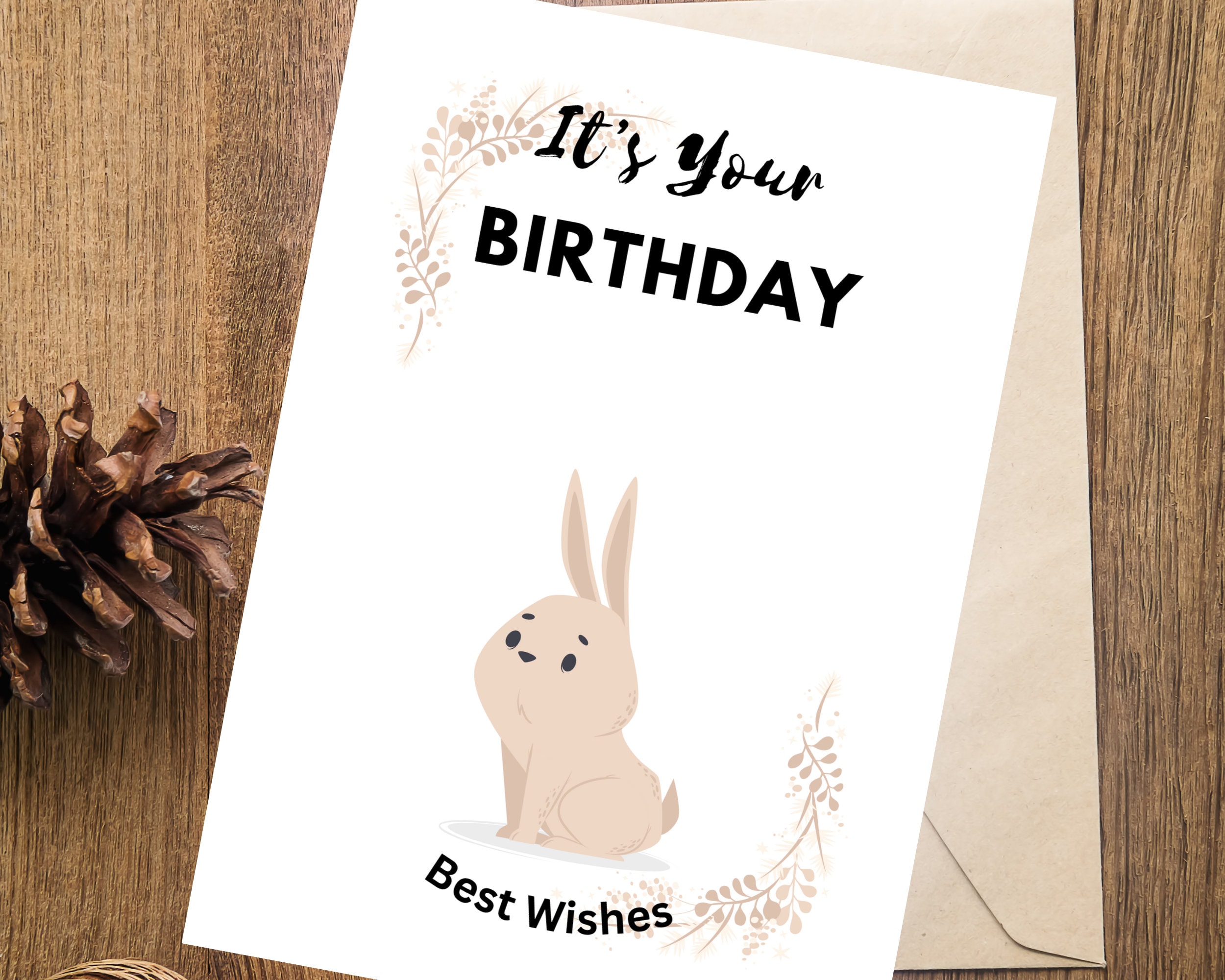 Printable Birthday Card, Cute Bunny Birthday Card, Birthday Card ...