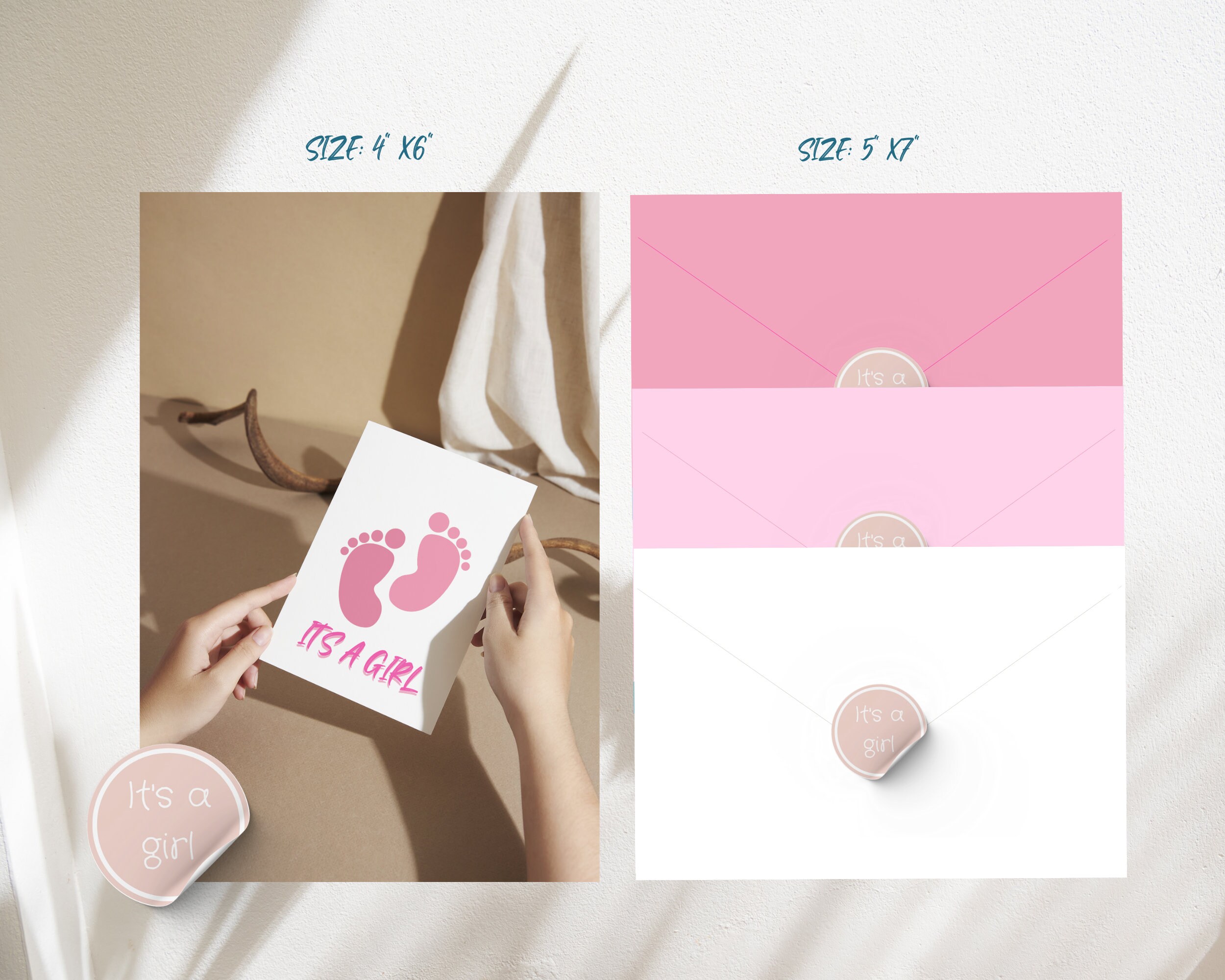 It's a Girl Cute Baby Feet Card Printable Baby Girl Card - Etsy Canada