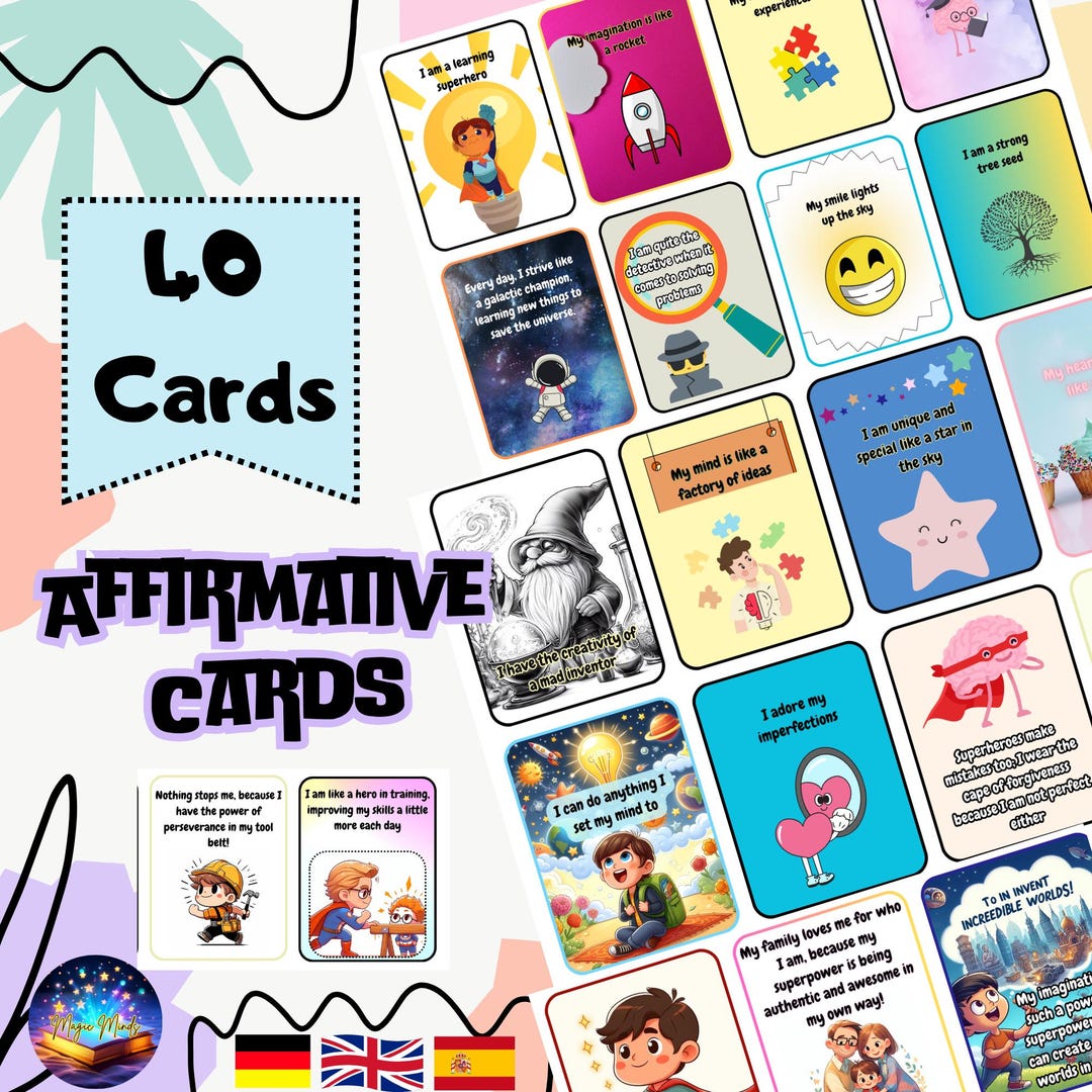 Positive Affirmations Cards for Kids. Positive Quotes Flash Cards to ...