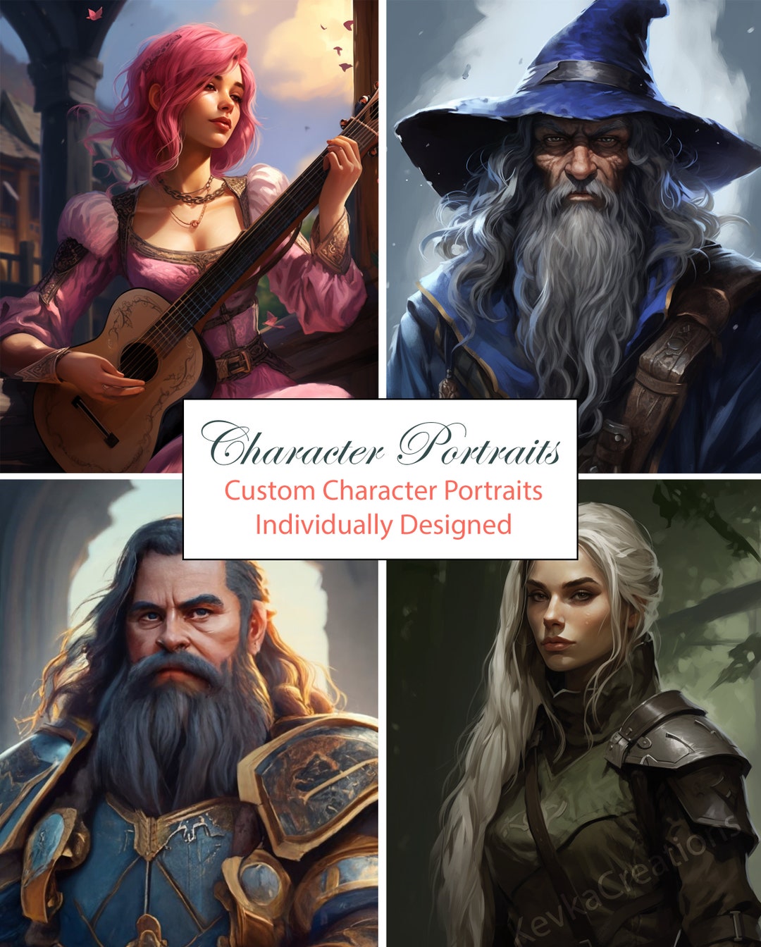 Custom Character Portrait, Fantasy Illustration, Dnd, Pathfinder, Pen ...