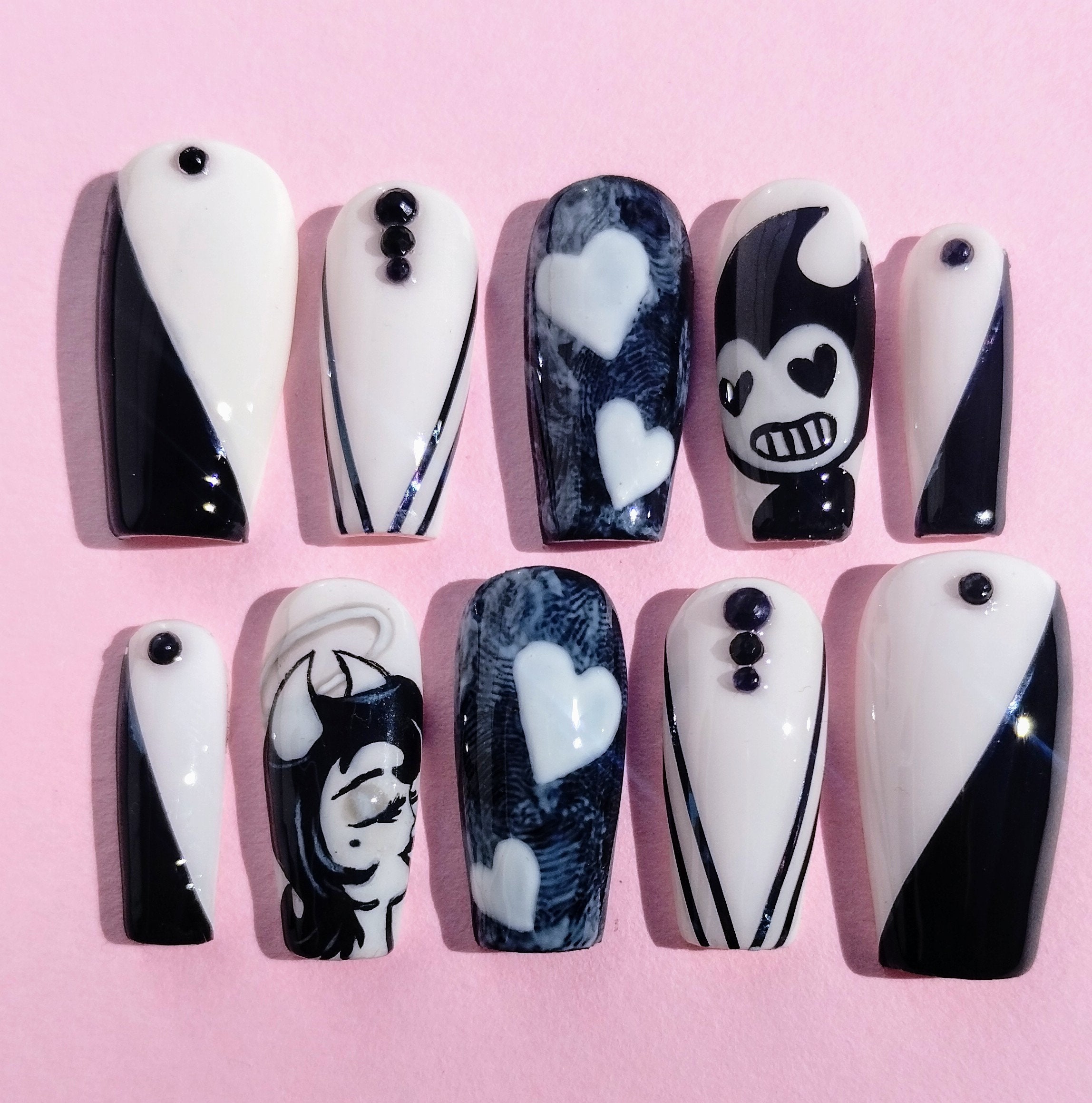 Bendy Anime Nails - Etsy