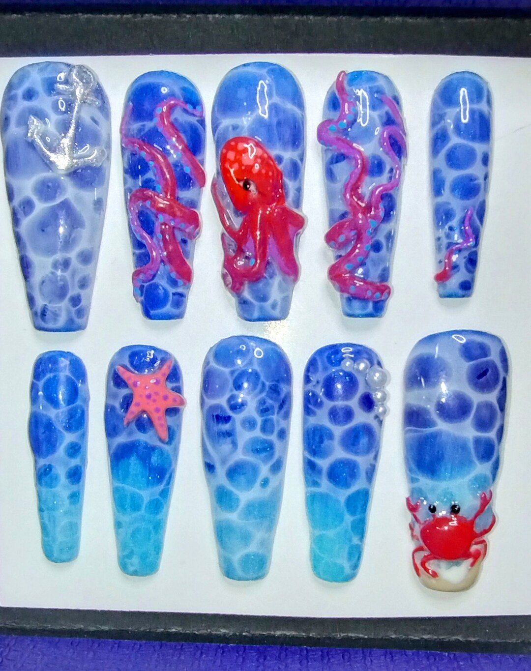 3d Octopus Ocean Nails - Etsy