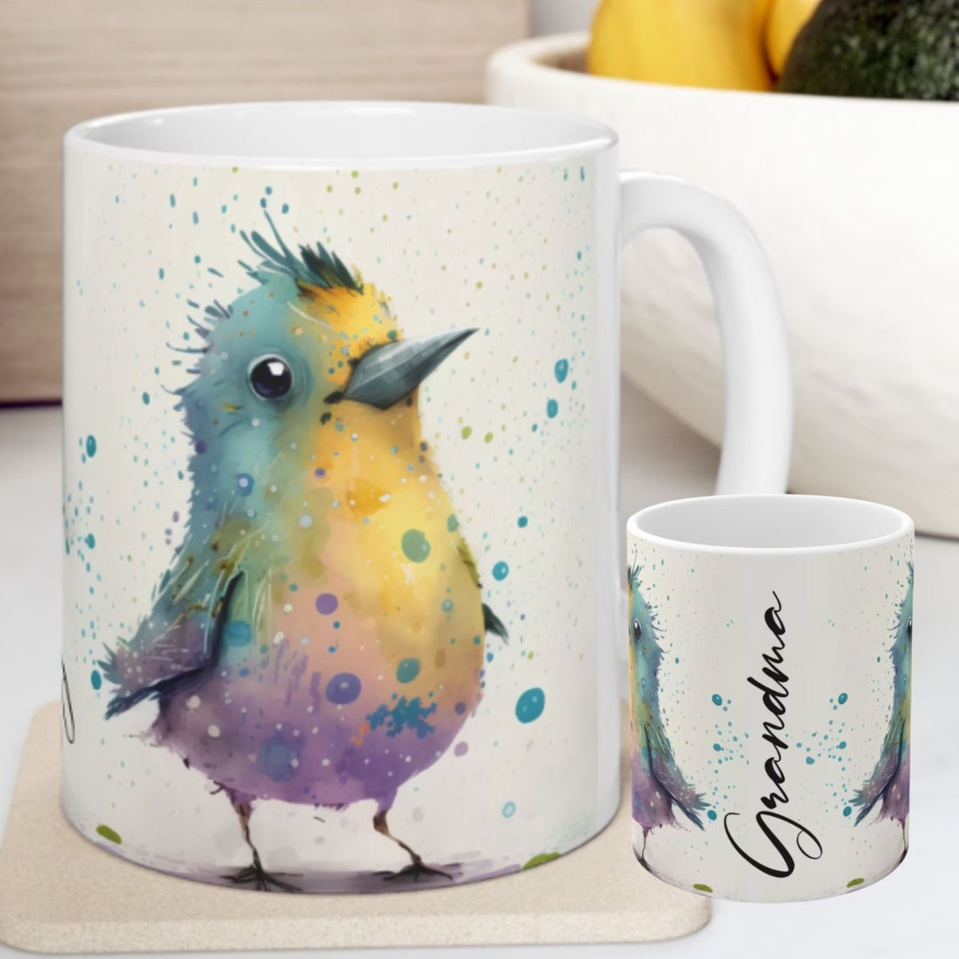 Grandma Mug With Bird on It, Nana Bird Mug, Bird Mug Personalized ...