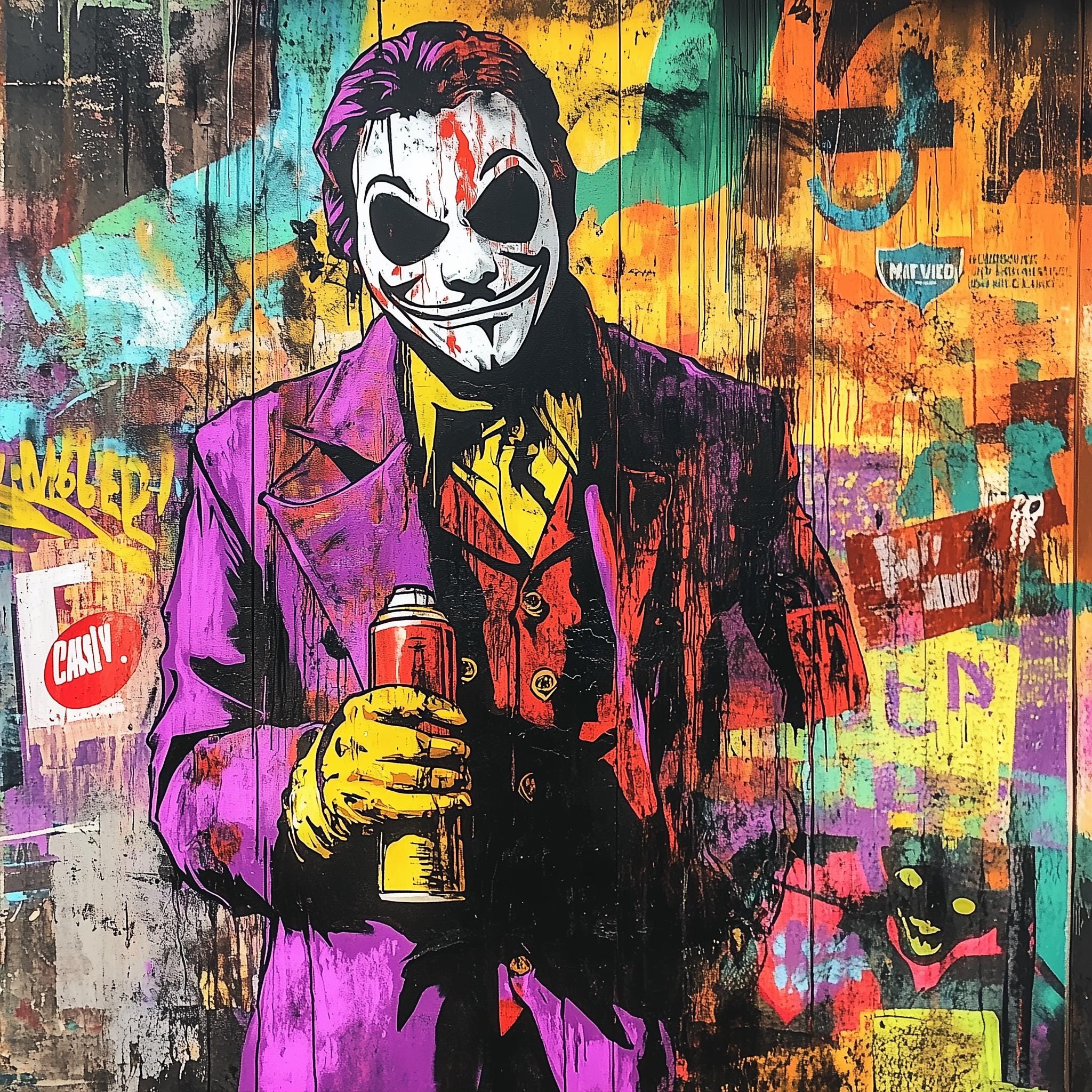 Vibrant Street Art Digital Download – Corporate Greed Satirical Mural ...