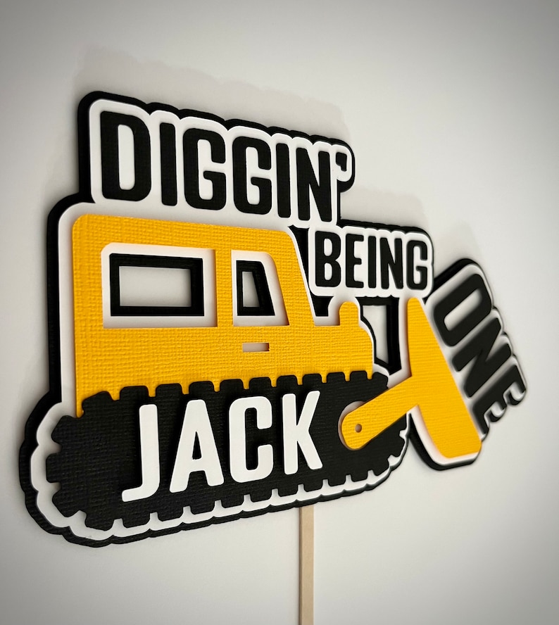Construction Cake Topper. First Birthday. Personalized Boys ...
