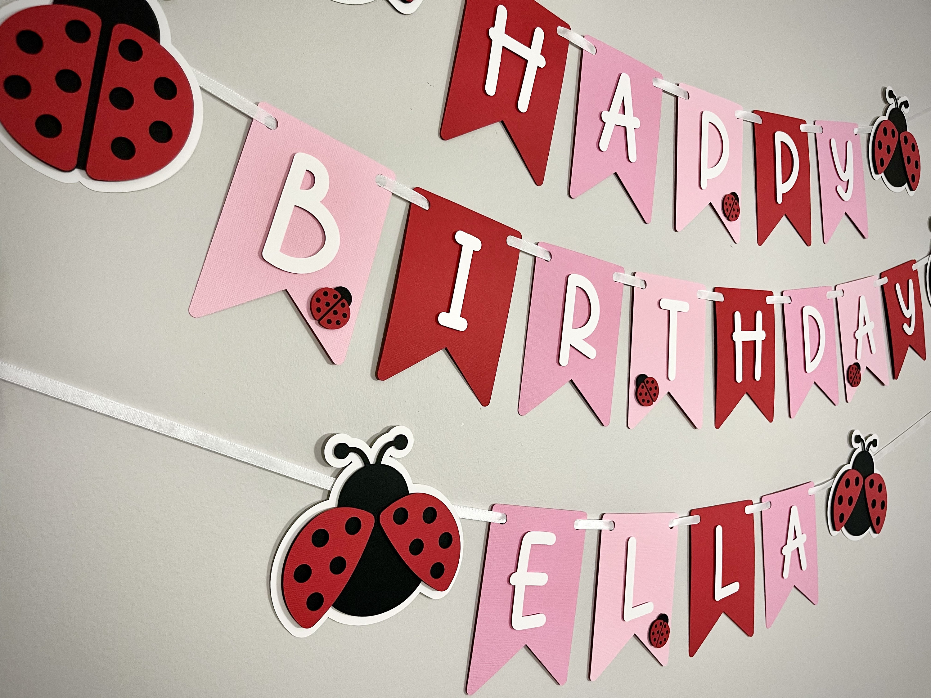 Ladybug Happy Birthday Banner Personalized. Ladybug Party Decorations ...