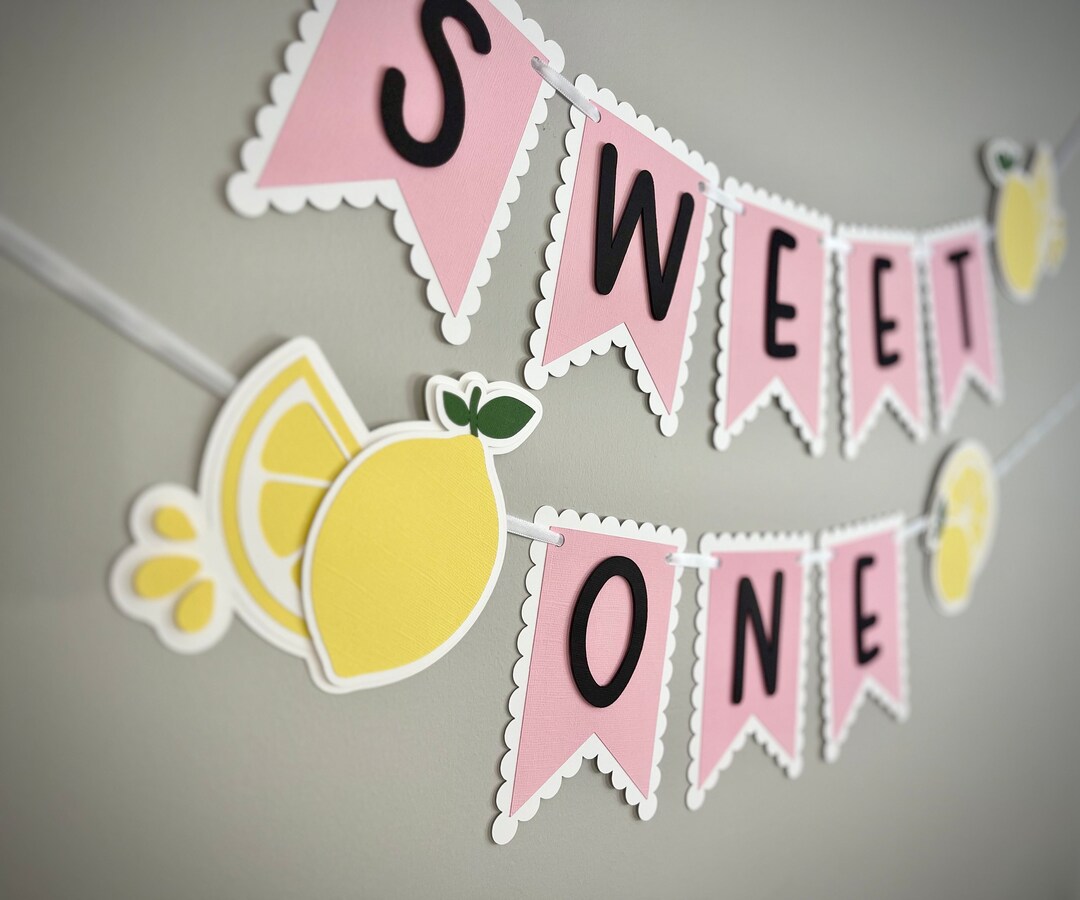 Personalized Sweet One Lemon Birthday Banner. Lemon Party Decor. Sweet ...