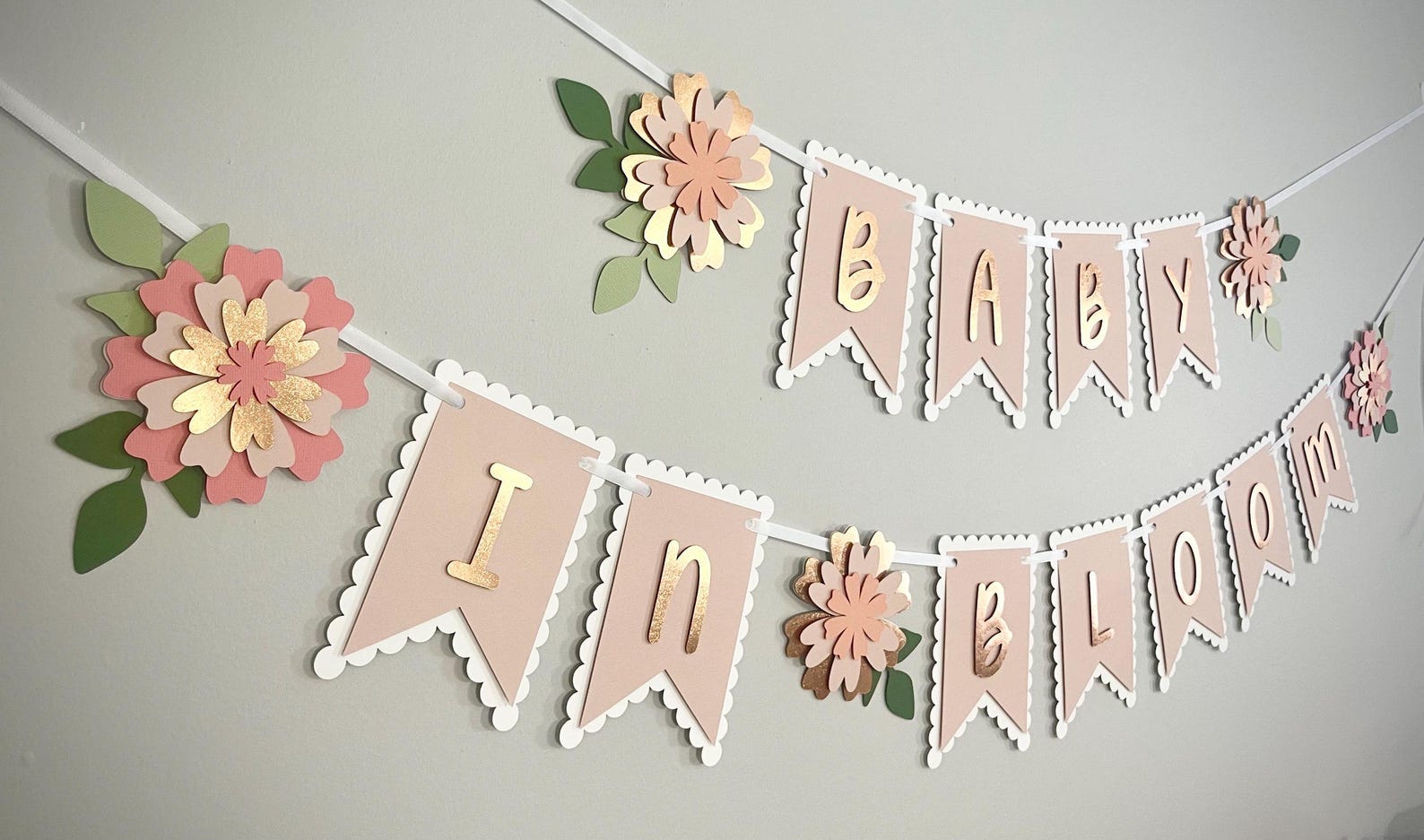 Spring Flower Baby Shower Banner. Welcome Baby. Baby in Bloom. Oh Baby ...
