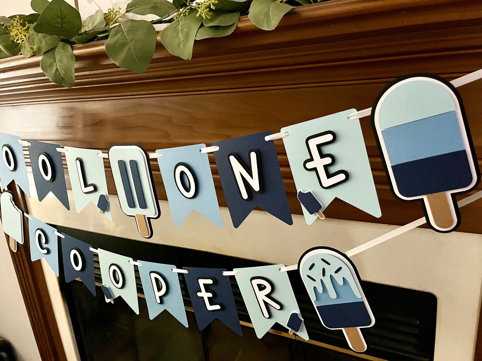 Popsicle First Birthday Banner. Cool One Popsicle Birthday Decorations ...