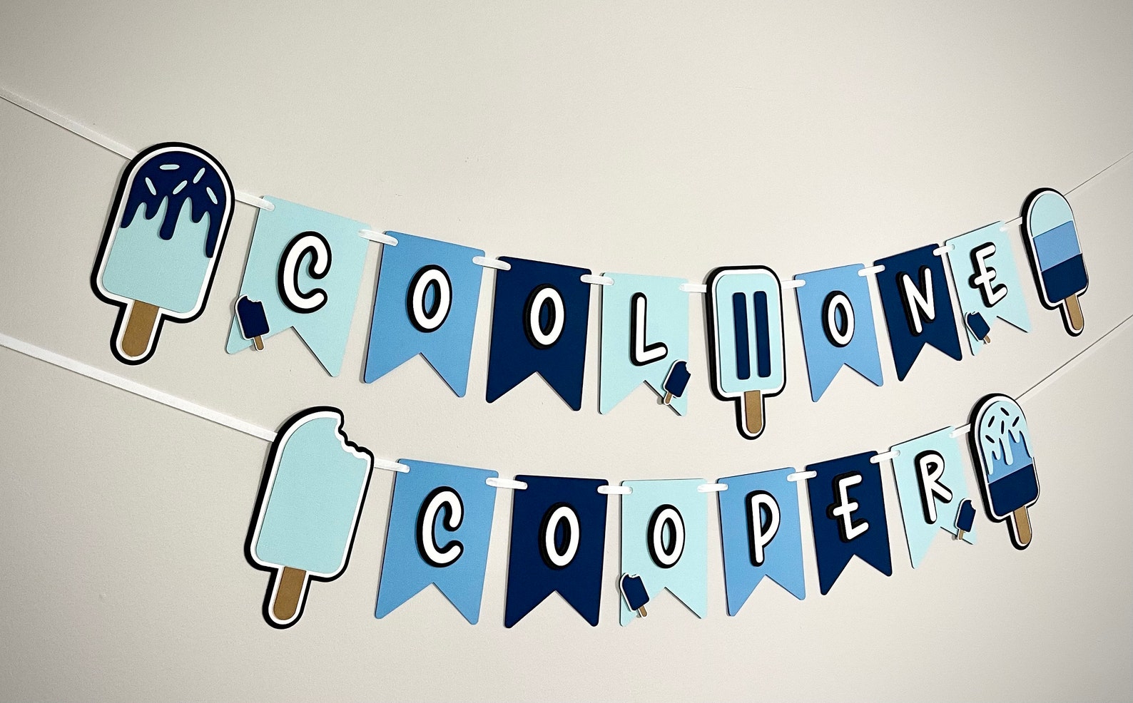 Popsicle First Birthday Banner. Cool One Popsicle Birthday Decorations ...