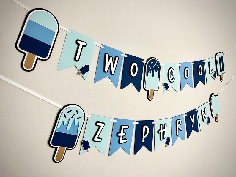 Popsicle First Birthday Banner. Cool One Popsicle Birthday Decorations ...