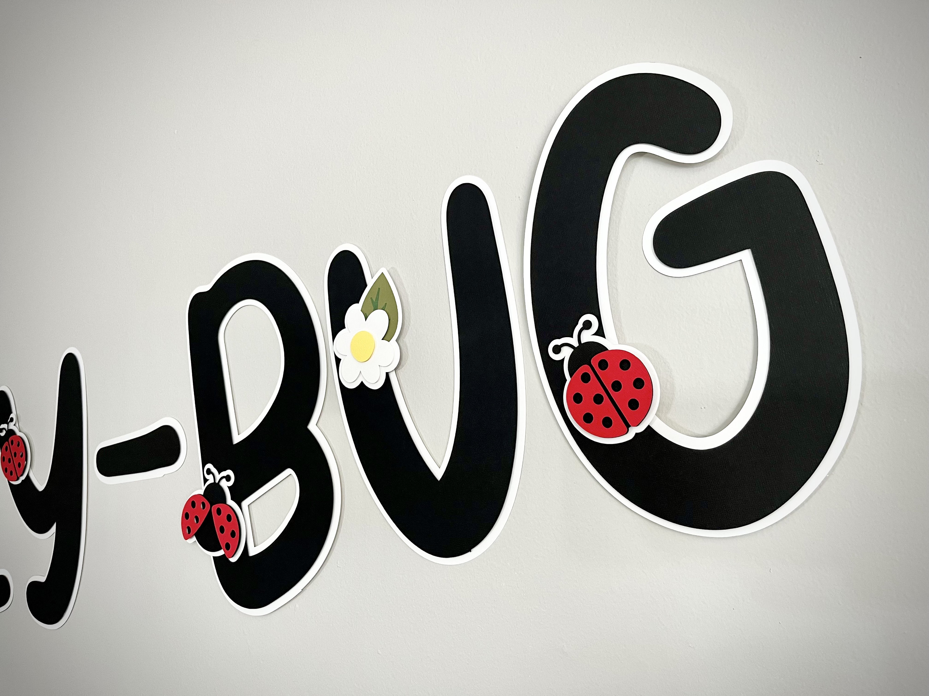 Personalized Ladybug Large Name Banner Sign for Birthday Party or ...
