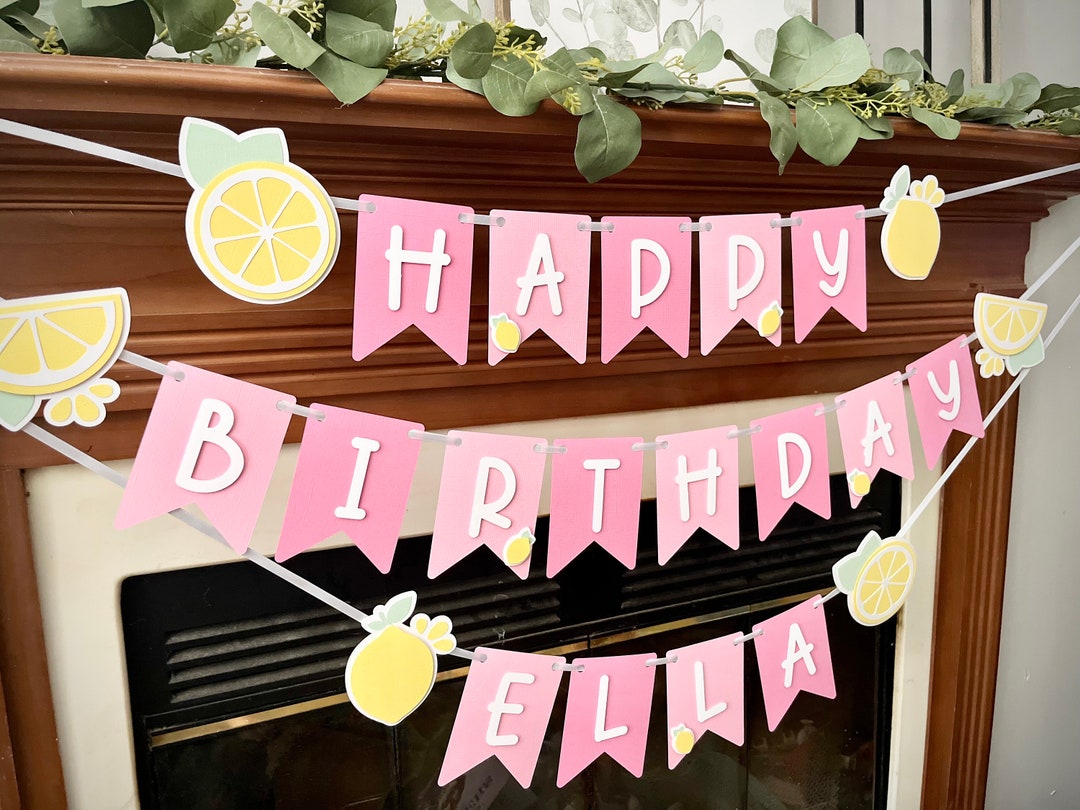 Lemon Birthday Banner. Lemon Party Decor. Sweet One Birthday ...