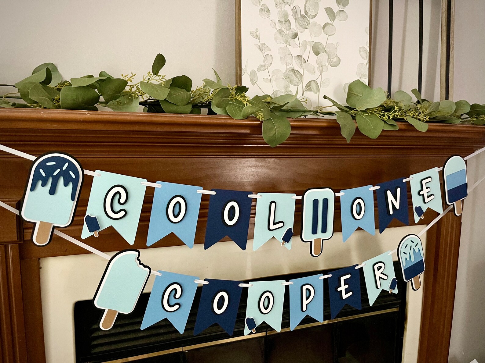 Popsicle First Birthday Banner. Cool One Popsicle Birthday Decorations ...