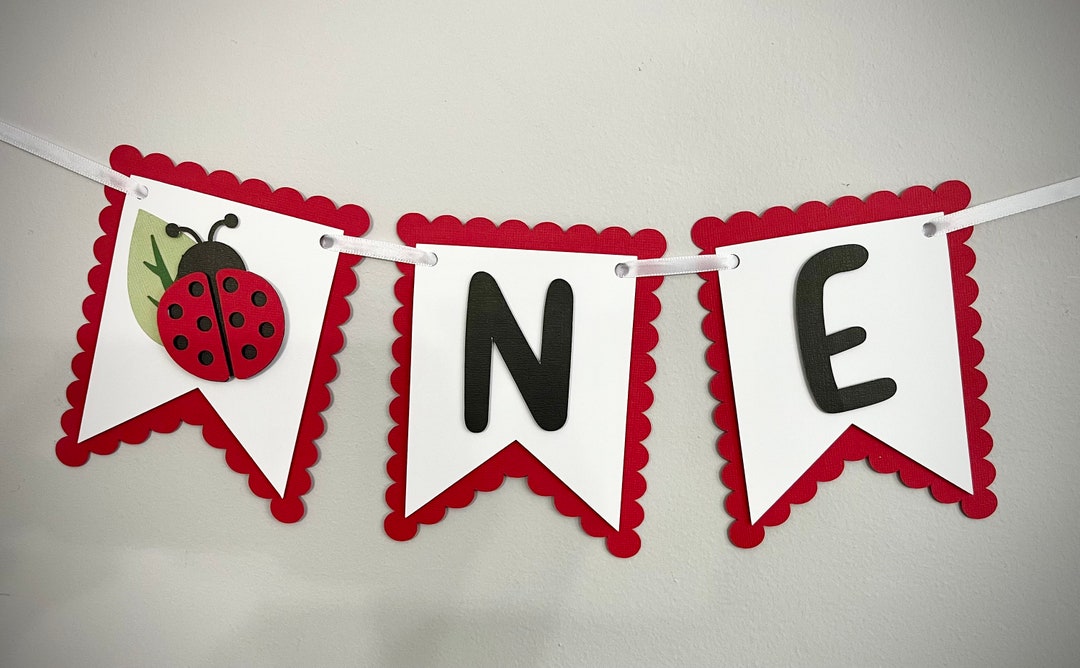 Ladybug First Birthday Highchair Banner - Etsy