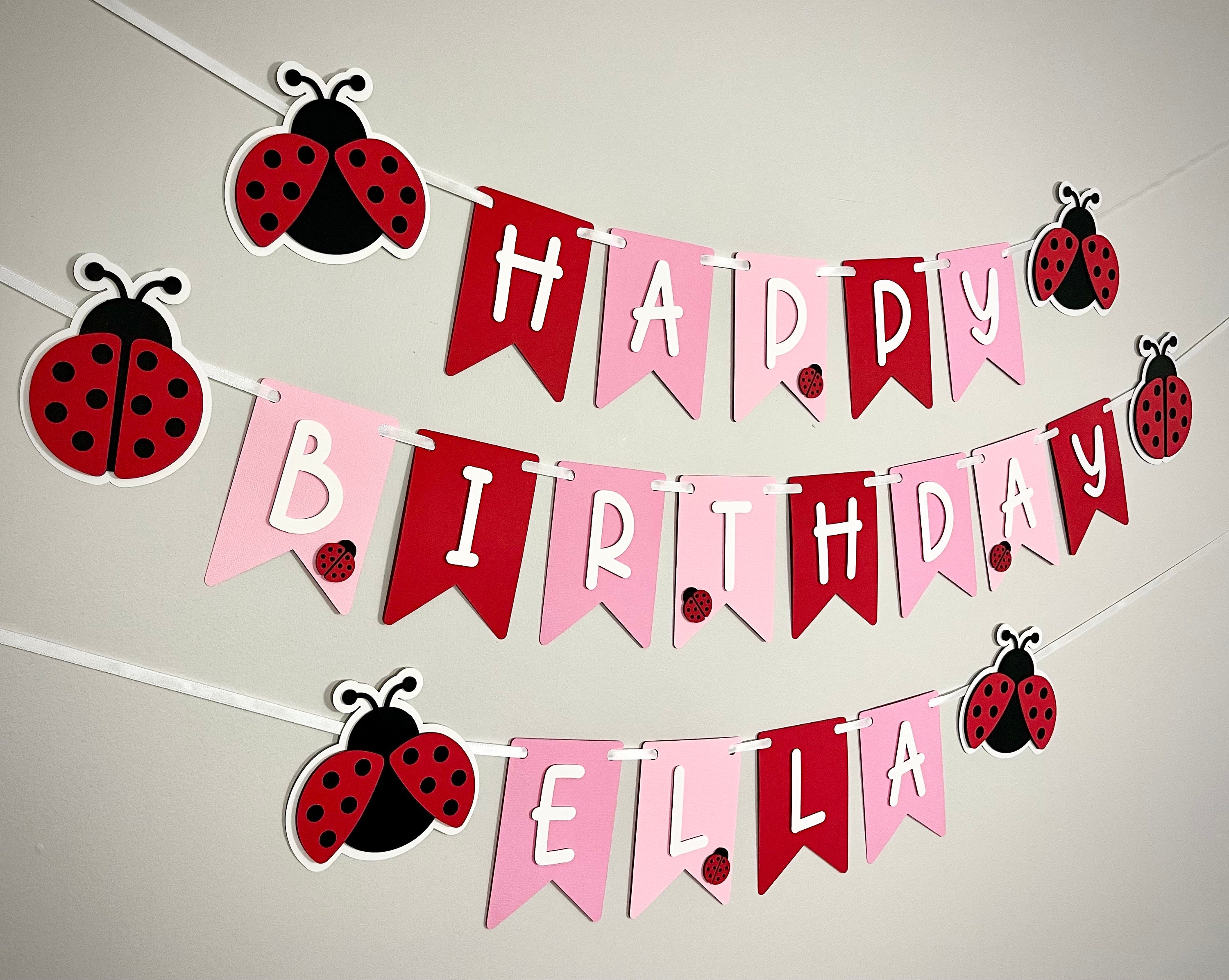 Ladybug Happy Birthday Banner Personalized. Ladybug Party Decorations ...
