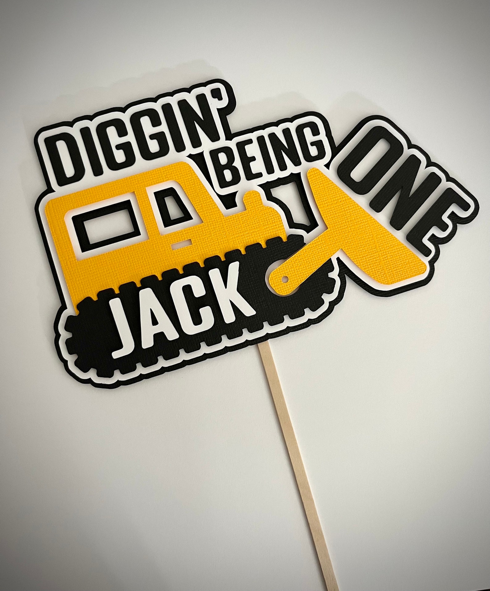 Construction Cake Topper. First Birthday. Personalized Boys ...