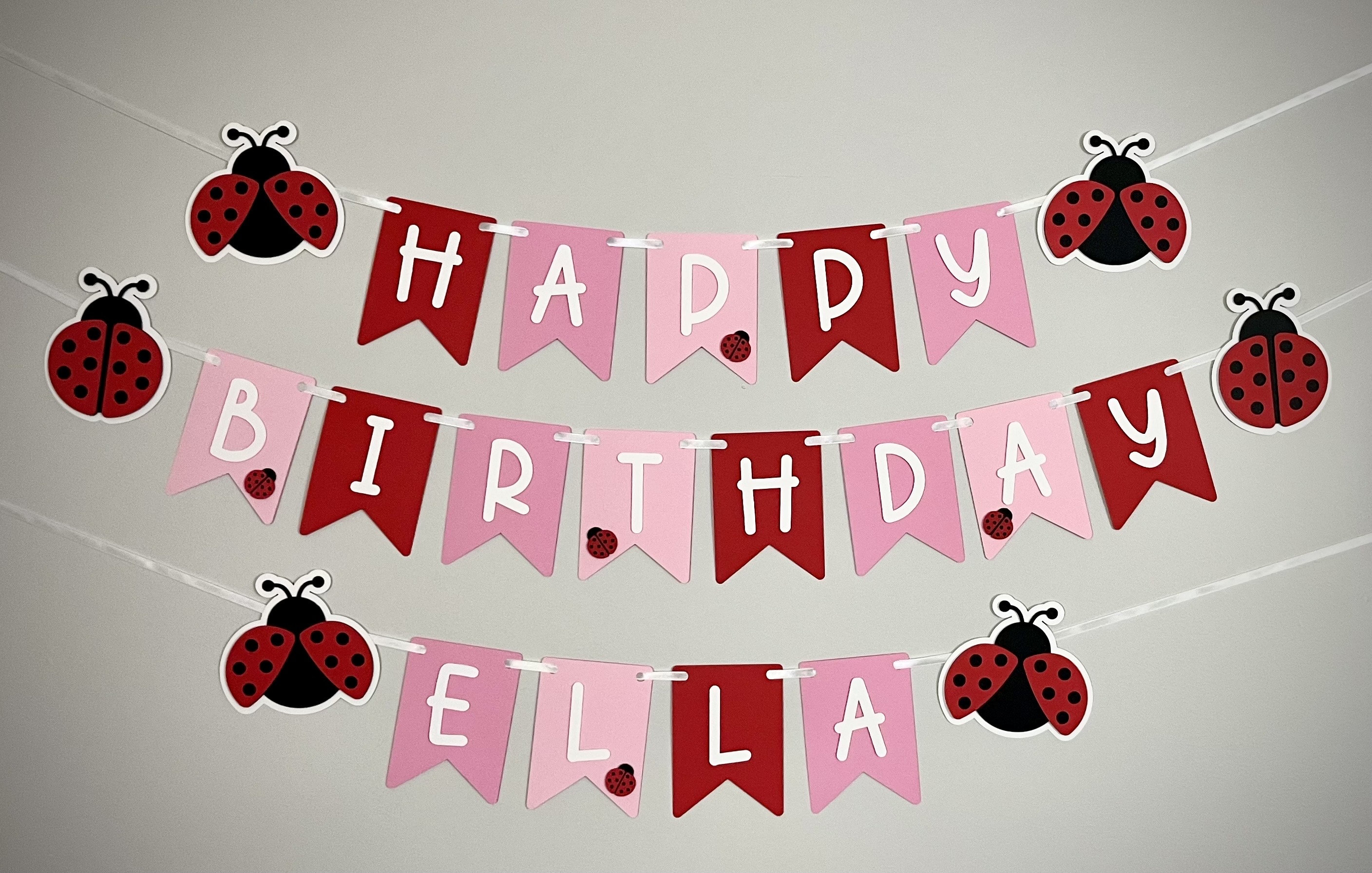 Ladybug Happy Birthday Banner Personalized. Ladybug Party Decorations ...