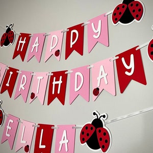 Ladybug Happy Birthday Banner Personalized. Ladybug Party Decorations ...