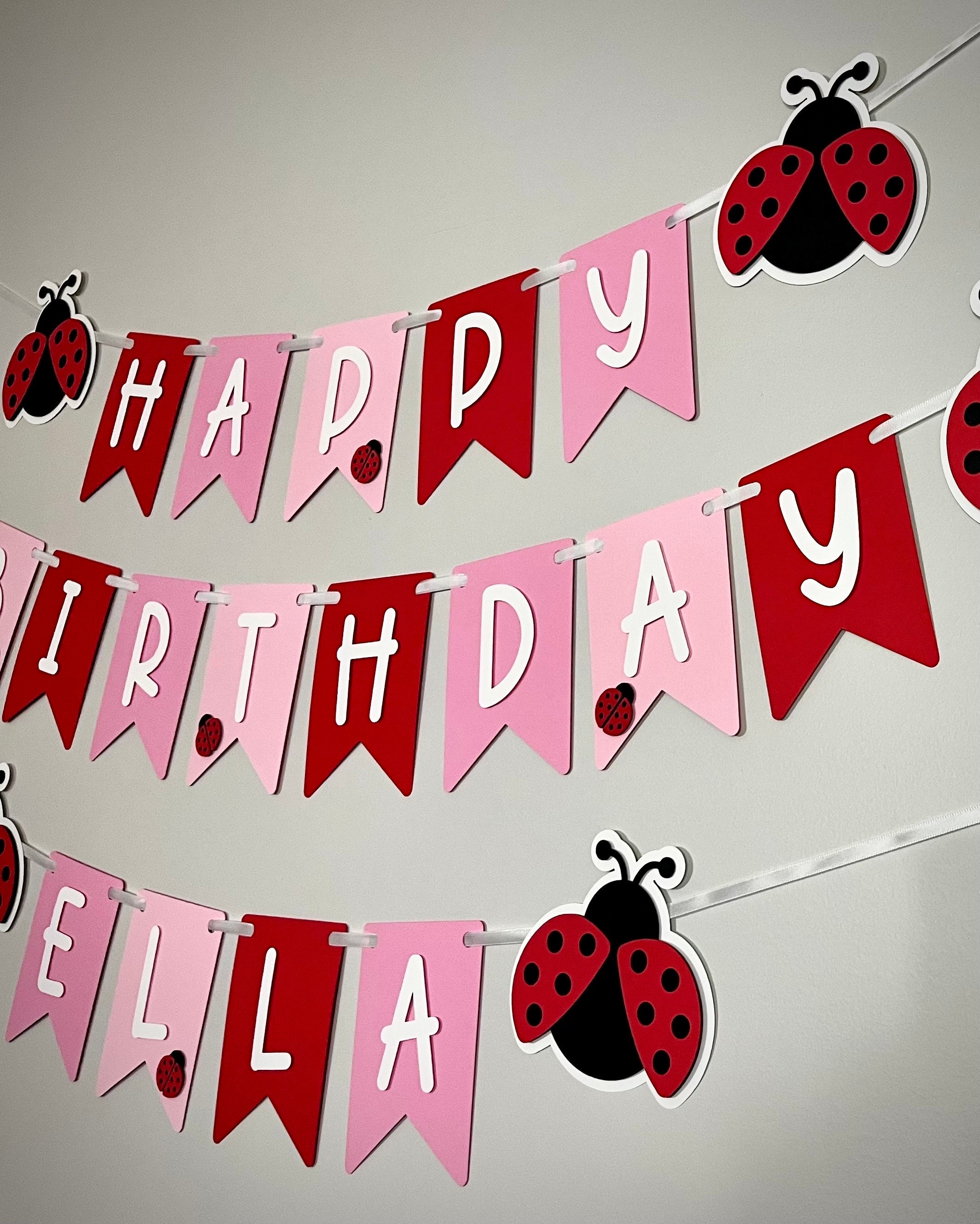 Ladybug Happy Birthday Banner Personalized. Ladybug Party Decorations ...