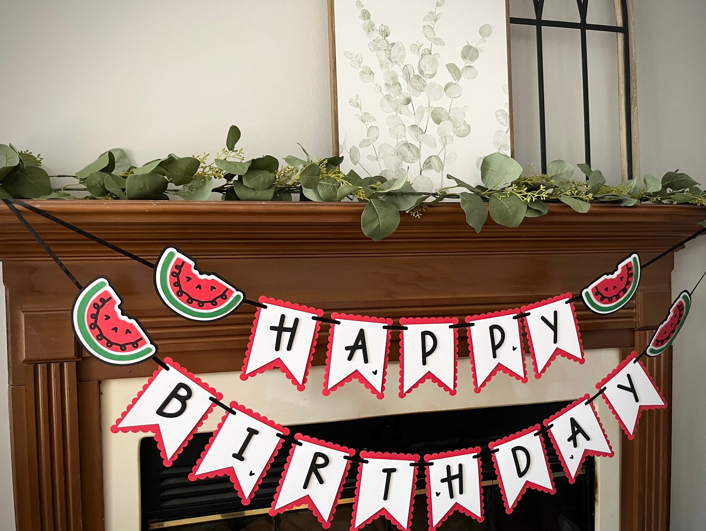 Watermelon Birthday Banner. One in a Melon Birthday Banner. Watermelon ...
