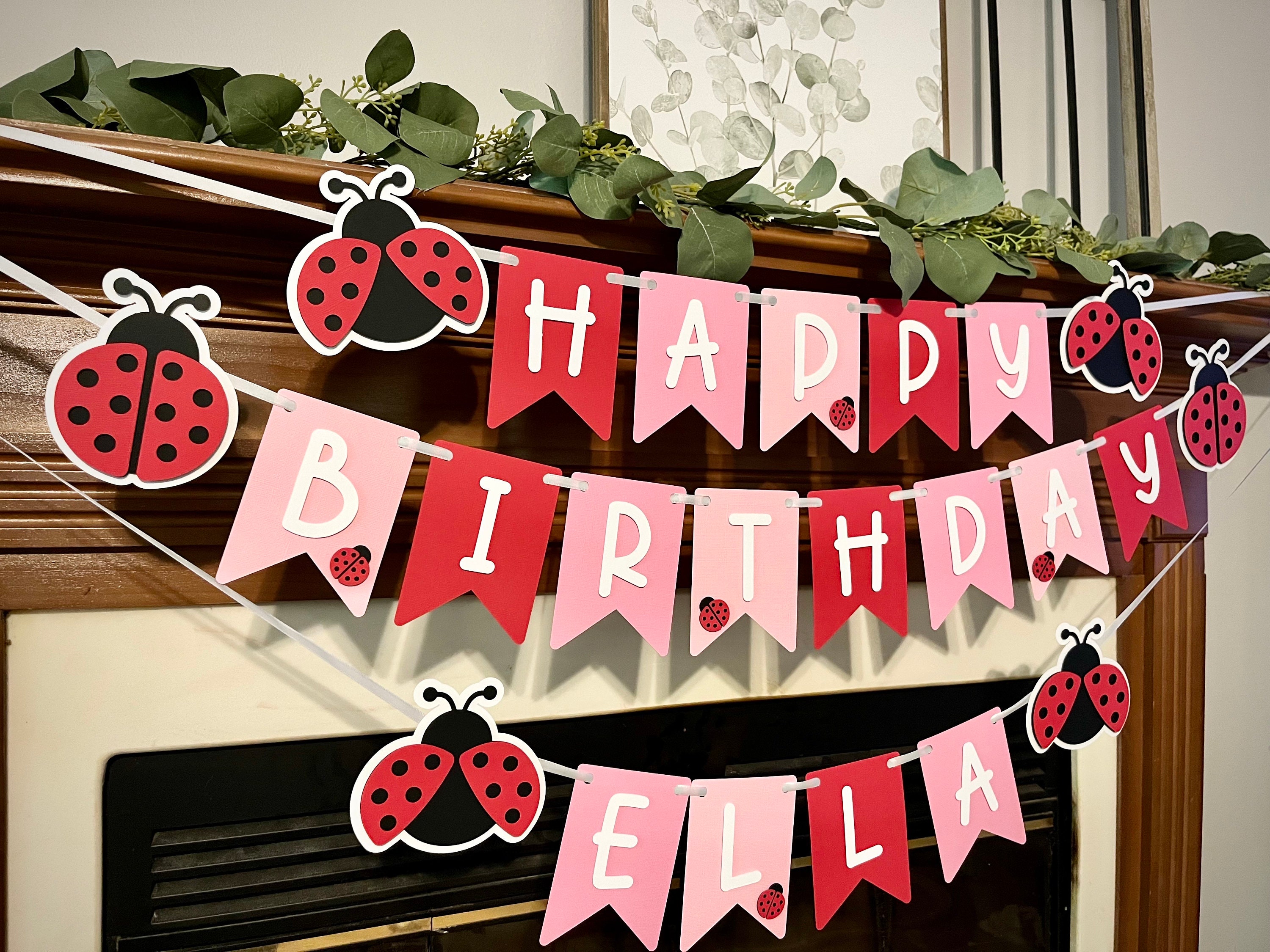 Ladybug Happy Birthday Banner Personalized. Ladybug Party Decorations ...