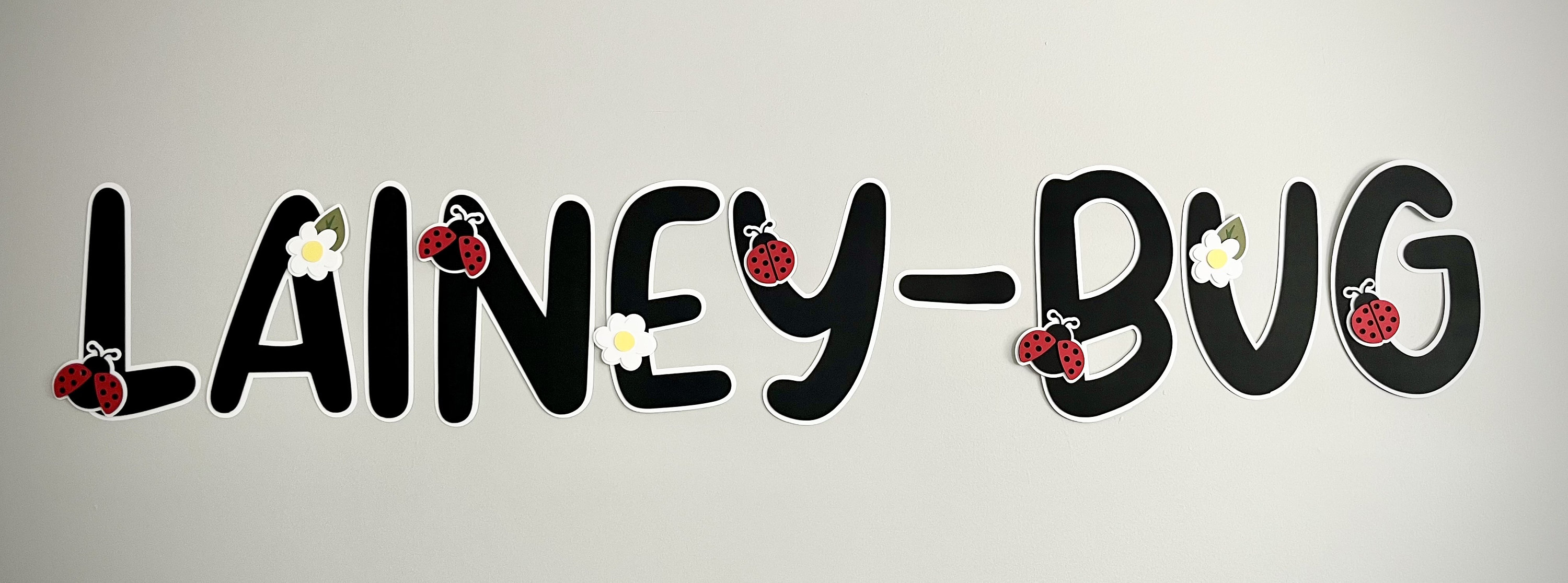Personalized Ladybug Large Name Banner Sign for Birthday Party or ...