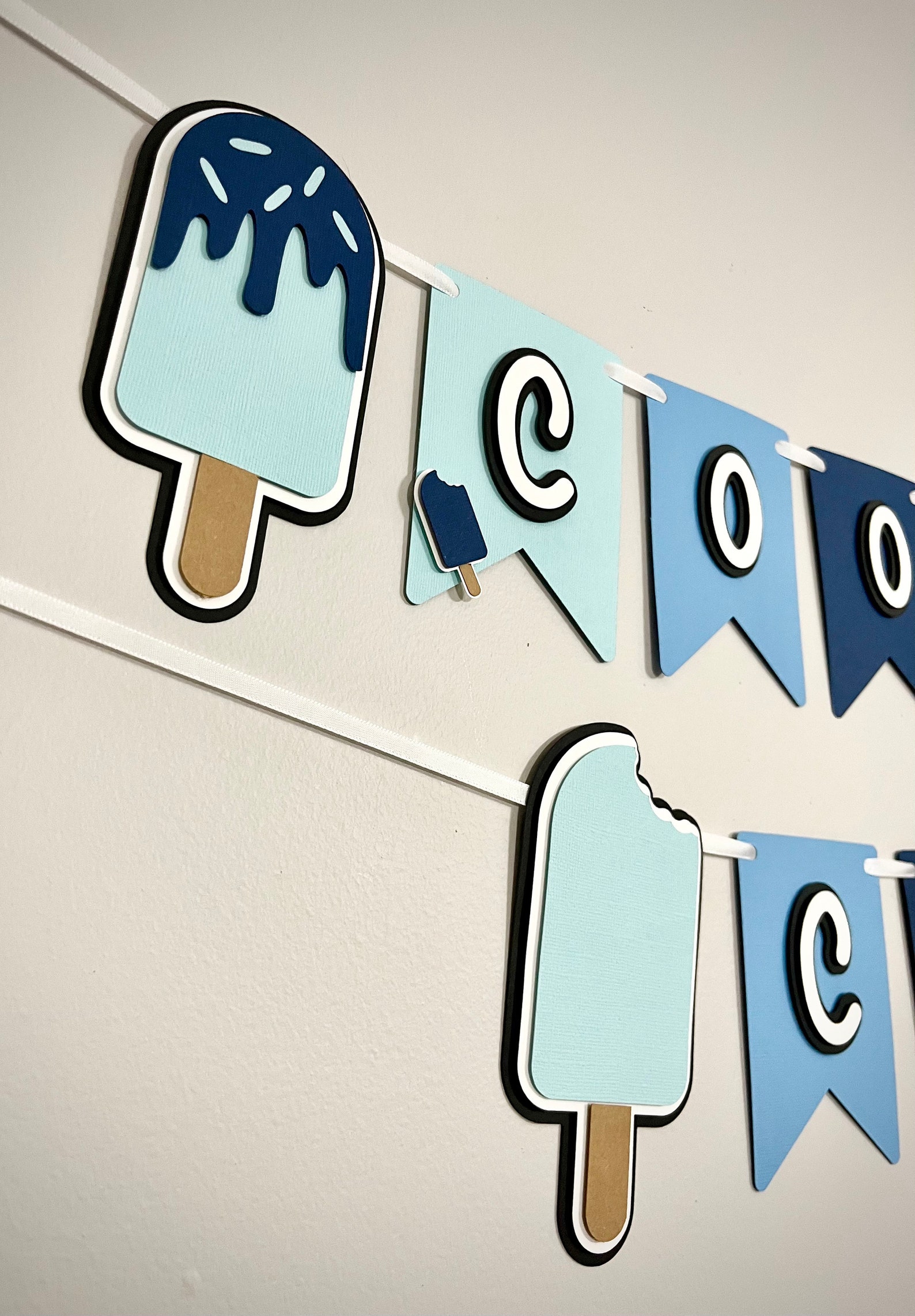 Popsicle First Birthday Banner. Cool One Popsicle Birthday Decorations ...