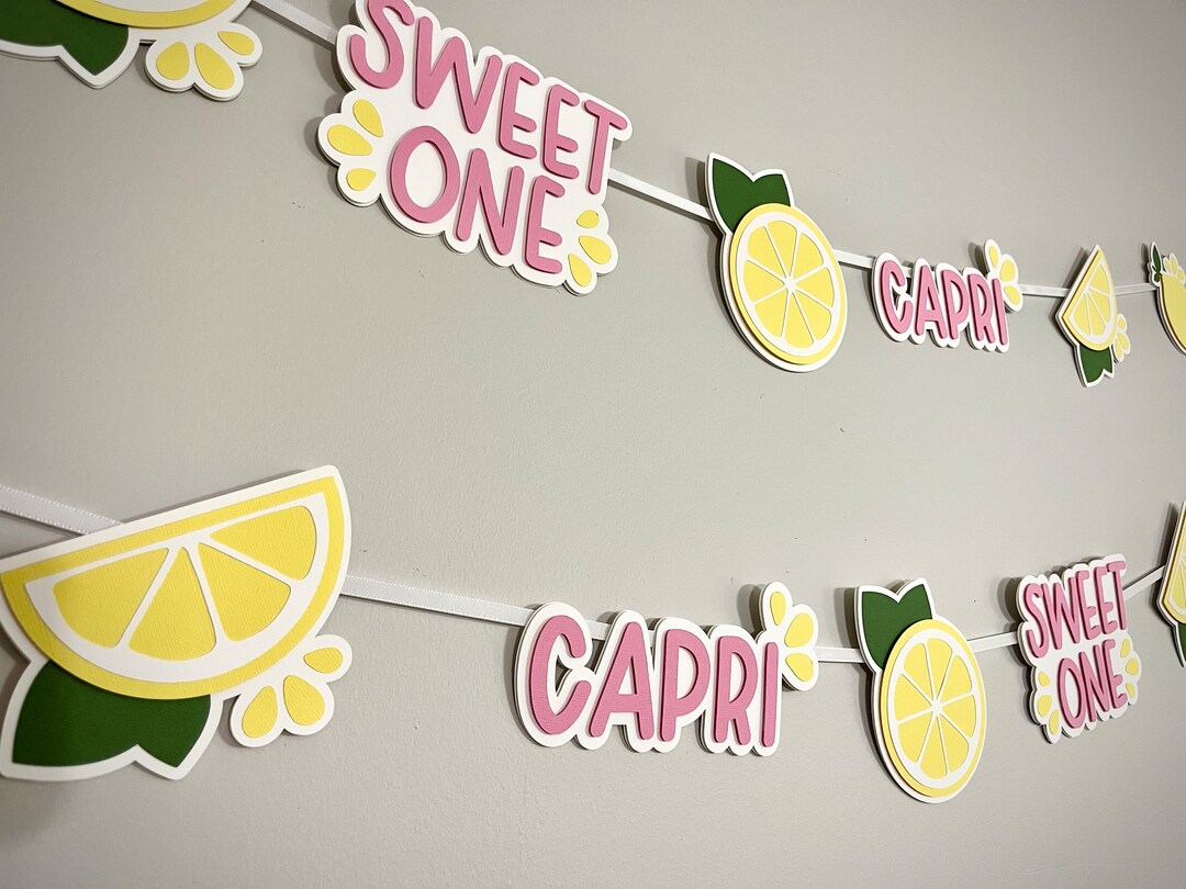 Sweet One Birthday Decorations. Personalized Lemon First Birthday ...