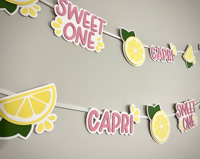 Sweet One Birthday Decorations. Personalized Lemon First Birthday ...