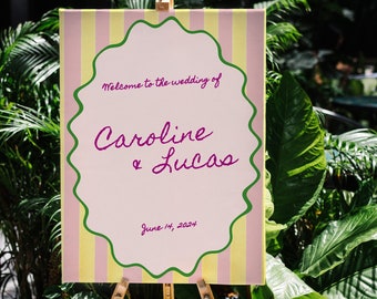 Wedding Welcome Sign Template Colorful Wedding Sign Large Wedding Sign ...