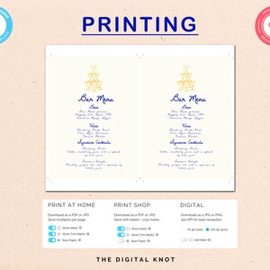 Whimsical Bar Menu Template Wedding Bar Menu Template Signature Drinks ...