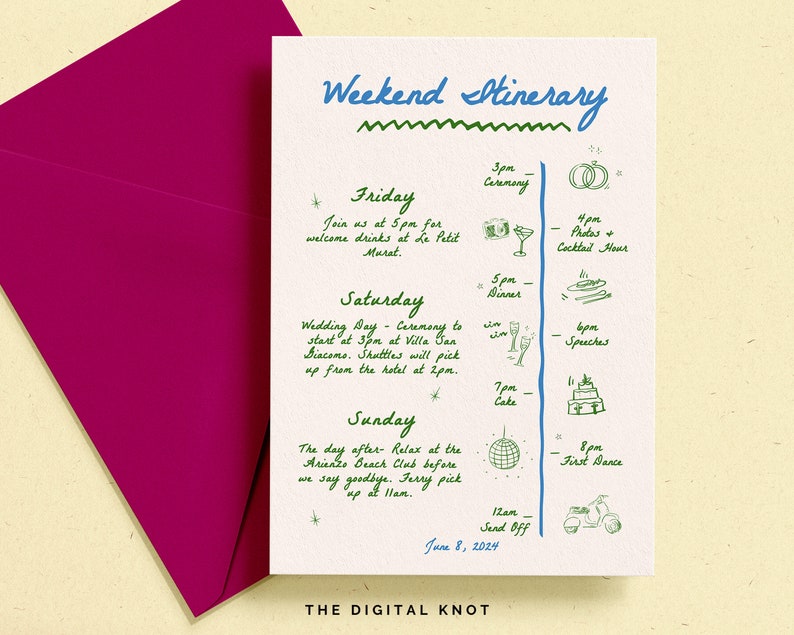 Wedding Welcome Letter Template Whimsical Wedding Letter - Etsy