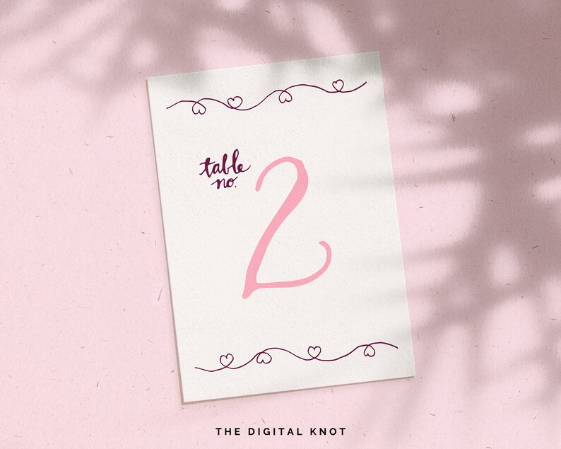 Reception Table Numbers Template Wedding Table Numbers - Etsy